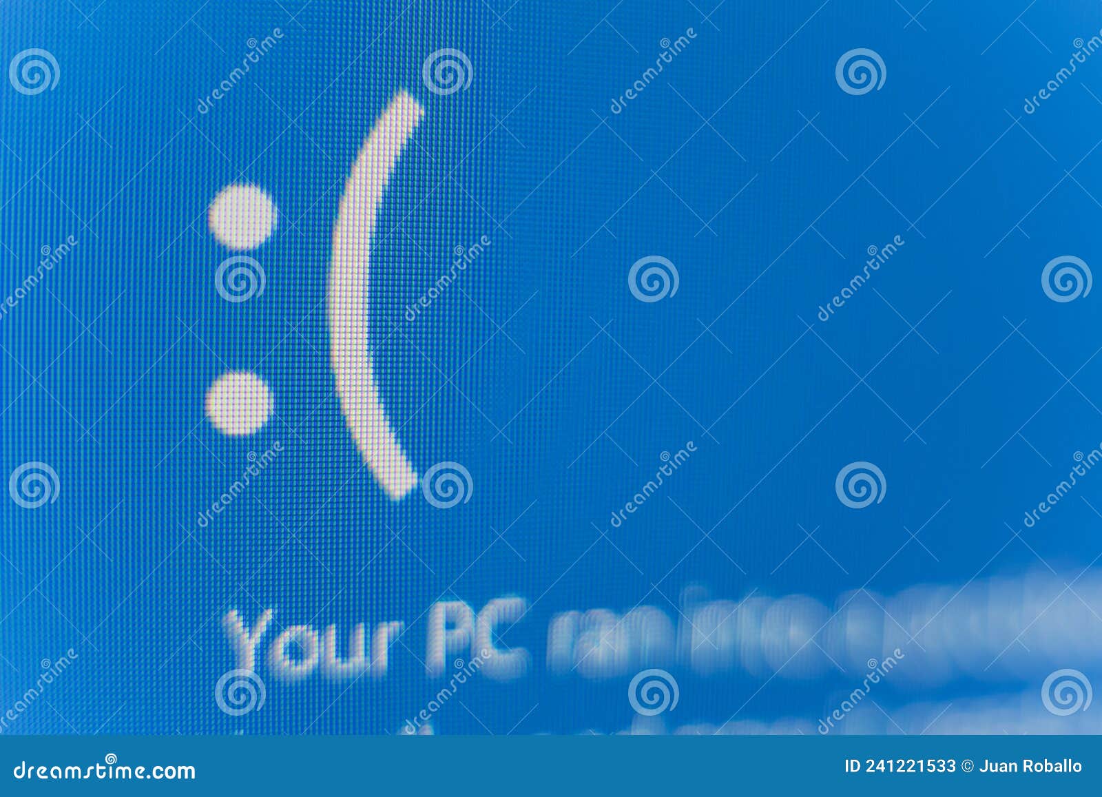 Blue Screen Error on Computer Screen Stock Image - Image of datum ...