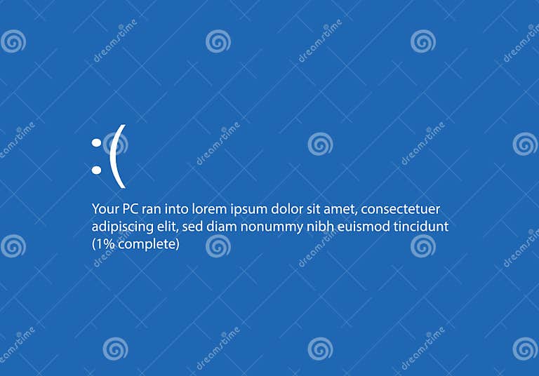Blue Screen with Operating System Error Message Stock Vector ...