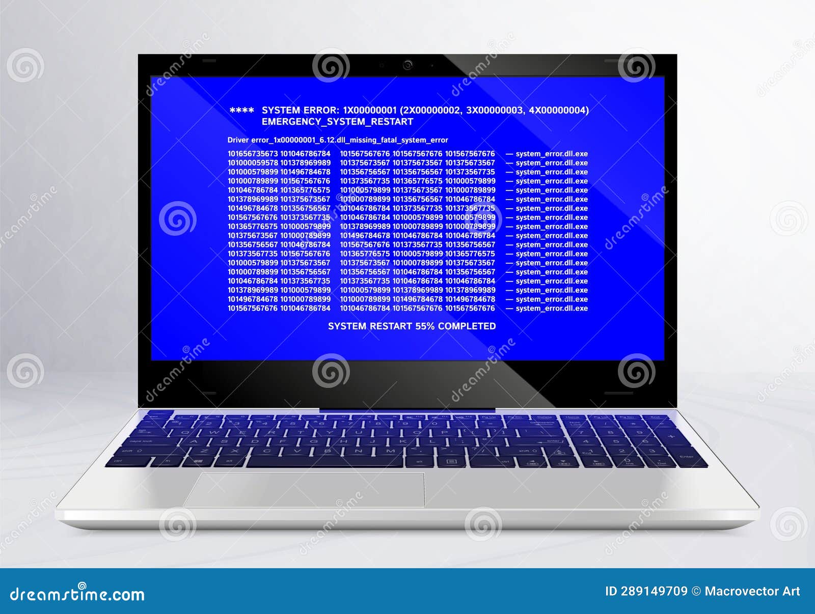 Blue Screen Program Composition Stock Vector - Illustration of update ...