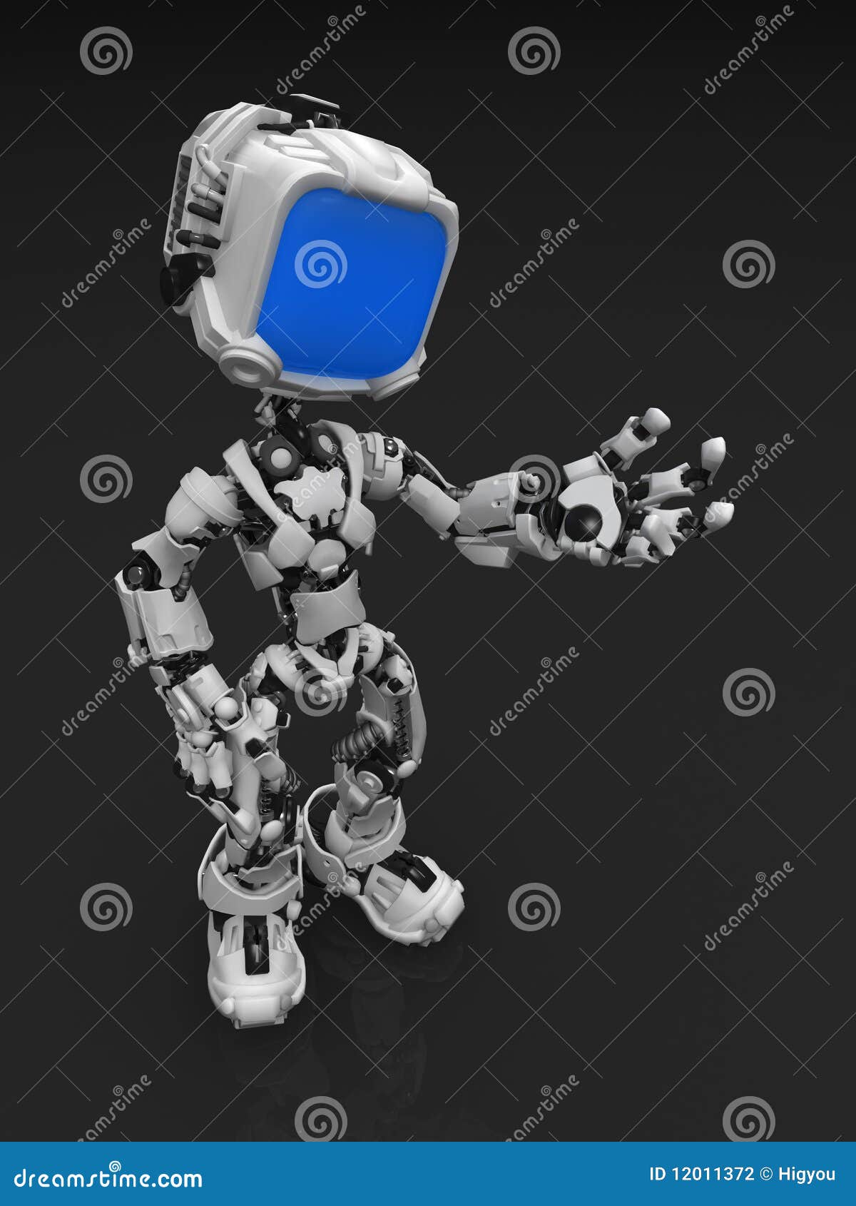 Blue Screen Robot stock illustration. Illustration of person - 12011372