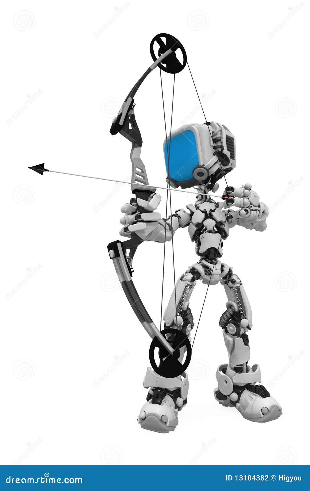 Blue Screen Robot, Archer stock illustration. Illustration of design - 13104382