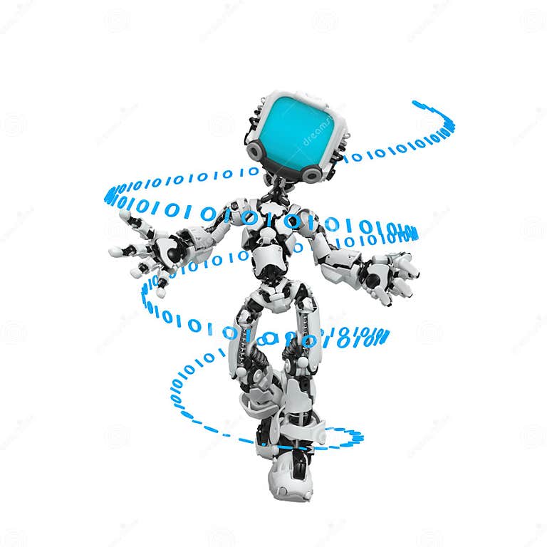 Blue Screen Robot, Code stock illustration. Illustration of mechanism ...