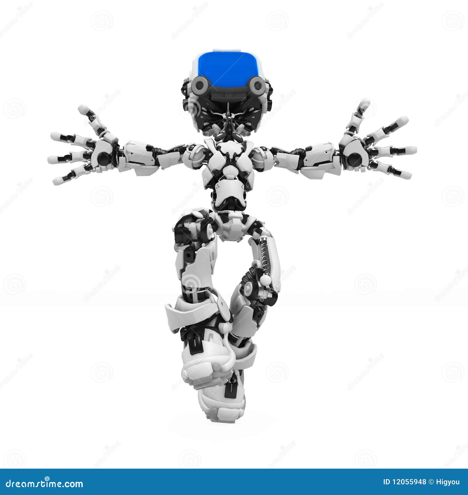 Blue Screen Robot, Fall Back Stock Illustration - Illustration of pose ...