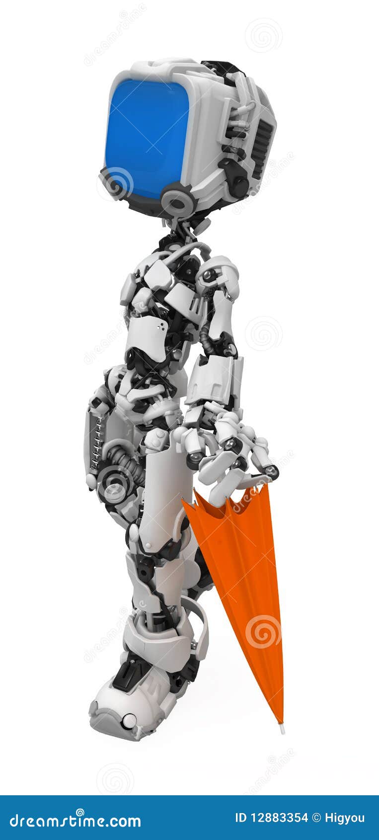 Blue Screen Robot, Folded Umbrella Stock Illustration - Illustration of ...