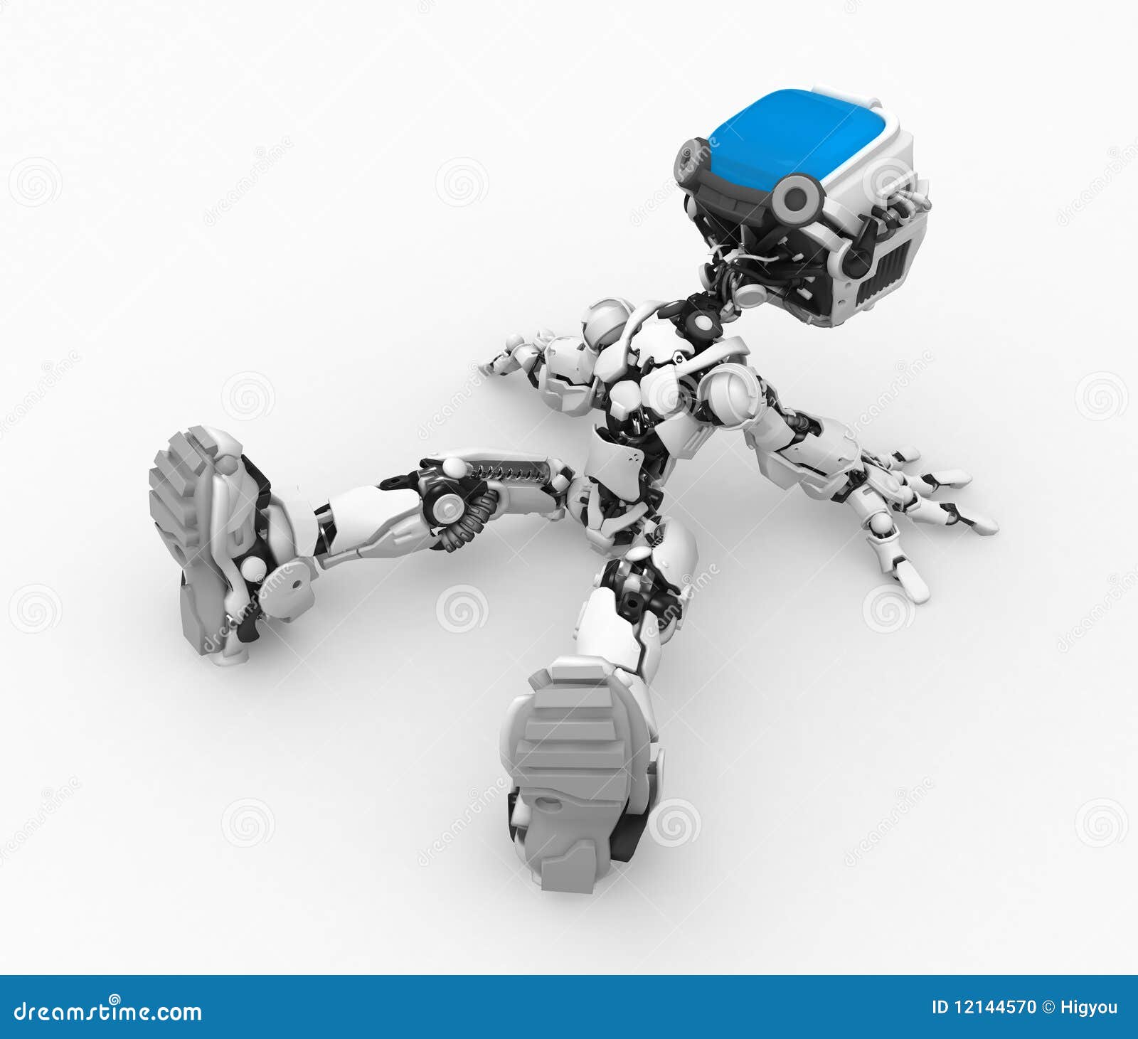 Blue Screen Robot, Idle stock illustration. Illustration of electronics ...