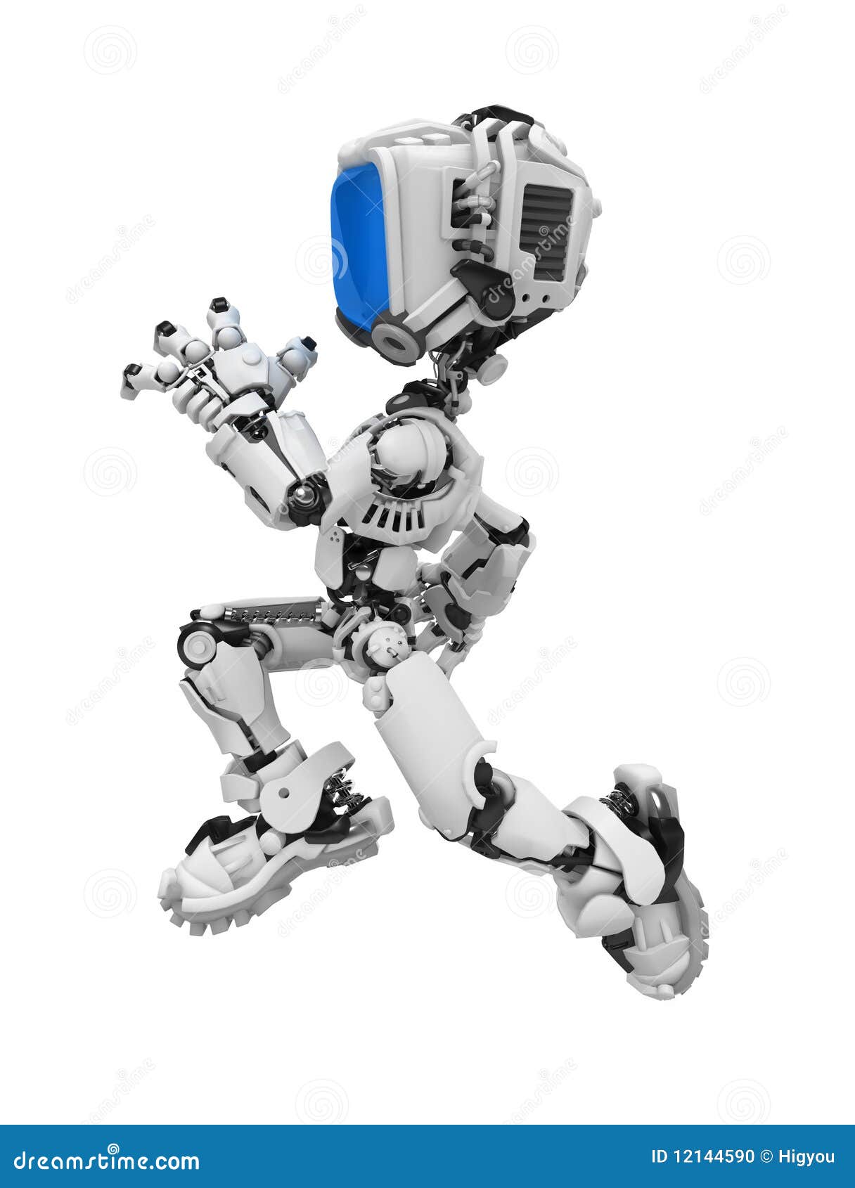 Blue Screen Robot, Running stock illustration. Illustration of figure ...