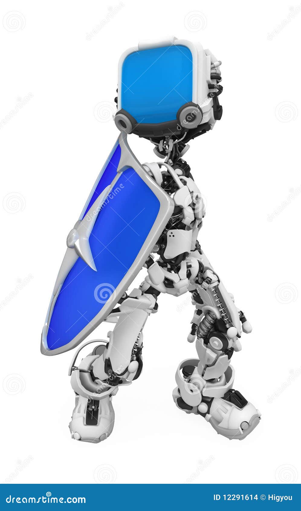 Blue Screen Robot, Shield stock illustration. Illustration of figure ...