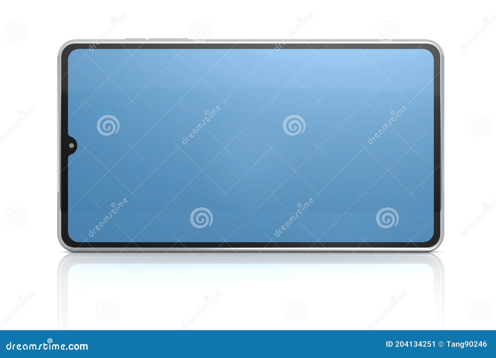 Blue Screen Smart Phone Isolated on White Background Stock Illustration ...