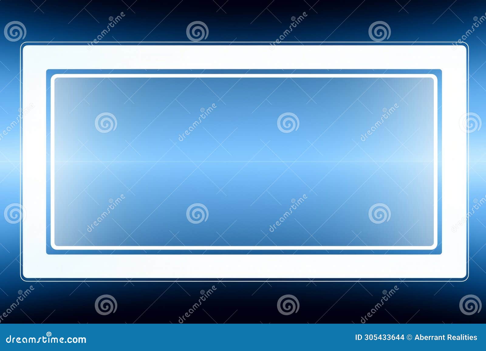 A Blue Screen with a White Border on a Dark Background Stock ...