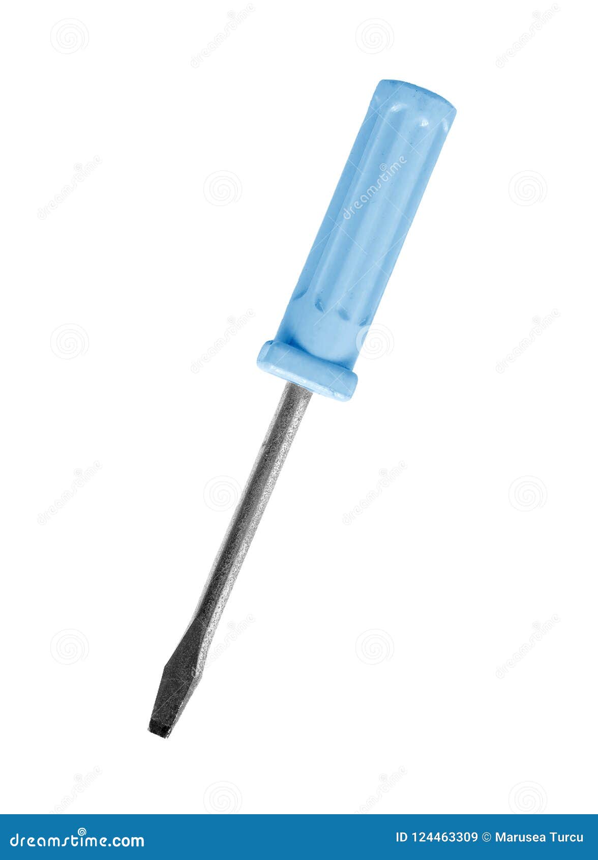 Blue Screwdriver isolated stock image. Image of chorme - 124463309