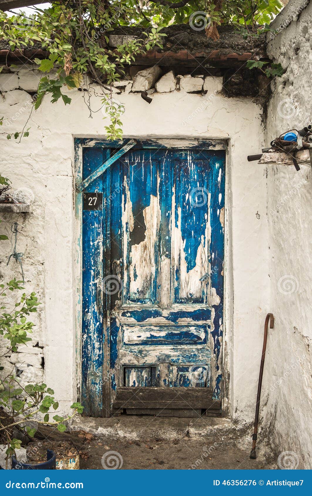 Blue Scuffed Timber Door of the White House Stock Photo - Image of ...