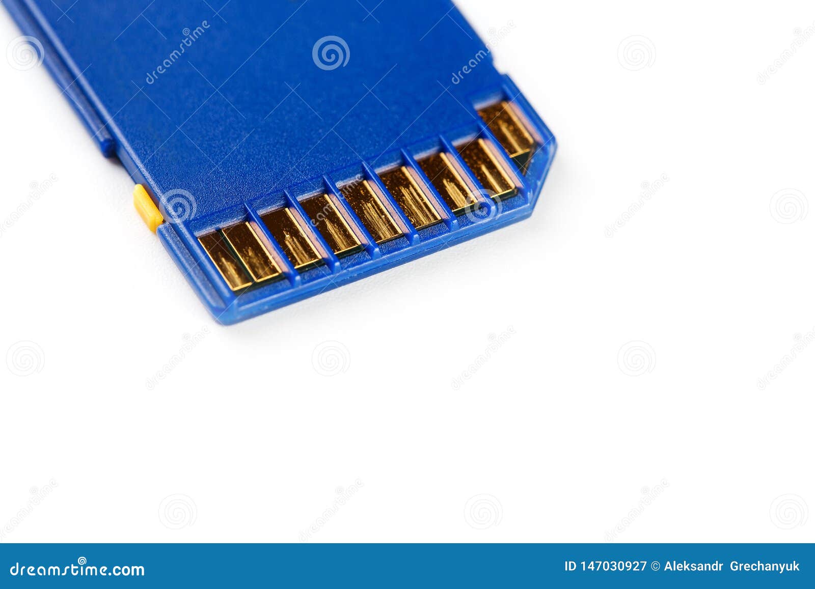 Blue SD Memory Card Isolated on White. Concept Stock Image - Image of ...