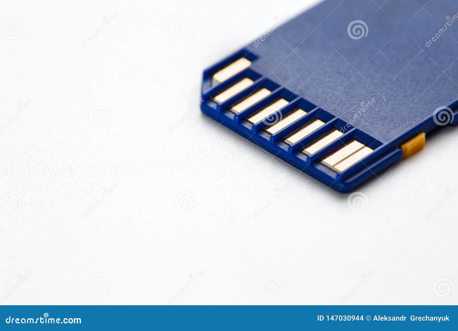 Blue SD Memory Card Isolated on White. Concept Stock Photo - Image of ...