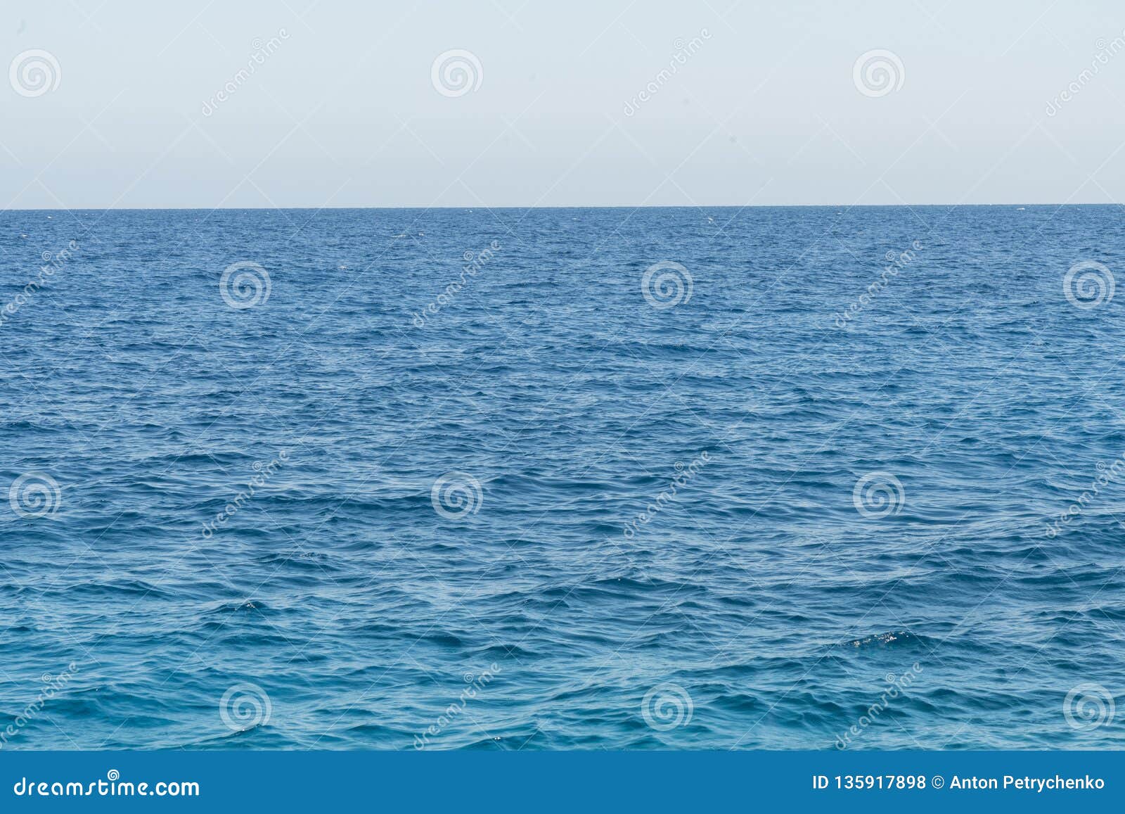 Blue Sea Background. Beautiful Sky and Blue Ocean or Sea Stock Photo ...