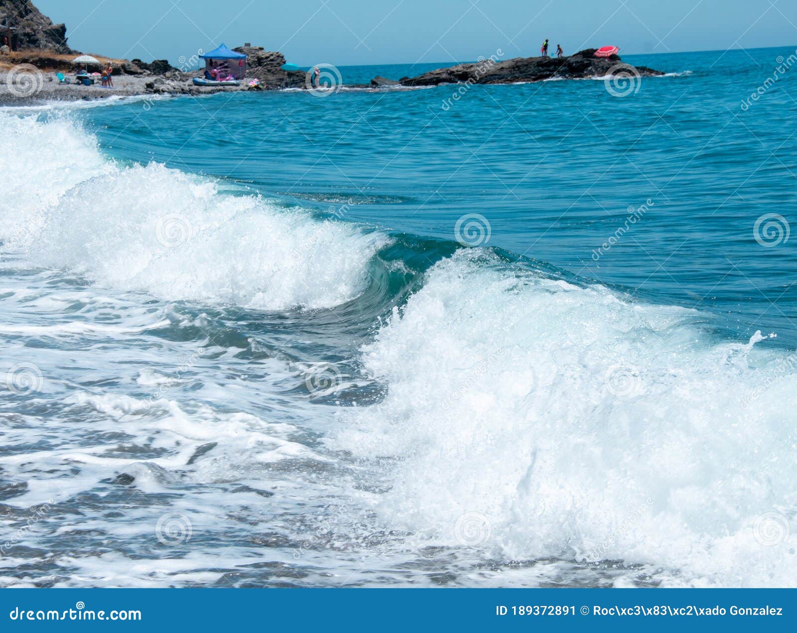 Blue Sea in a Beach of Malaga Stock Image - Image of malaga, coast ...