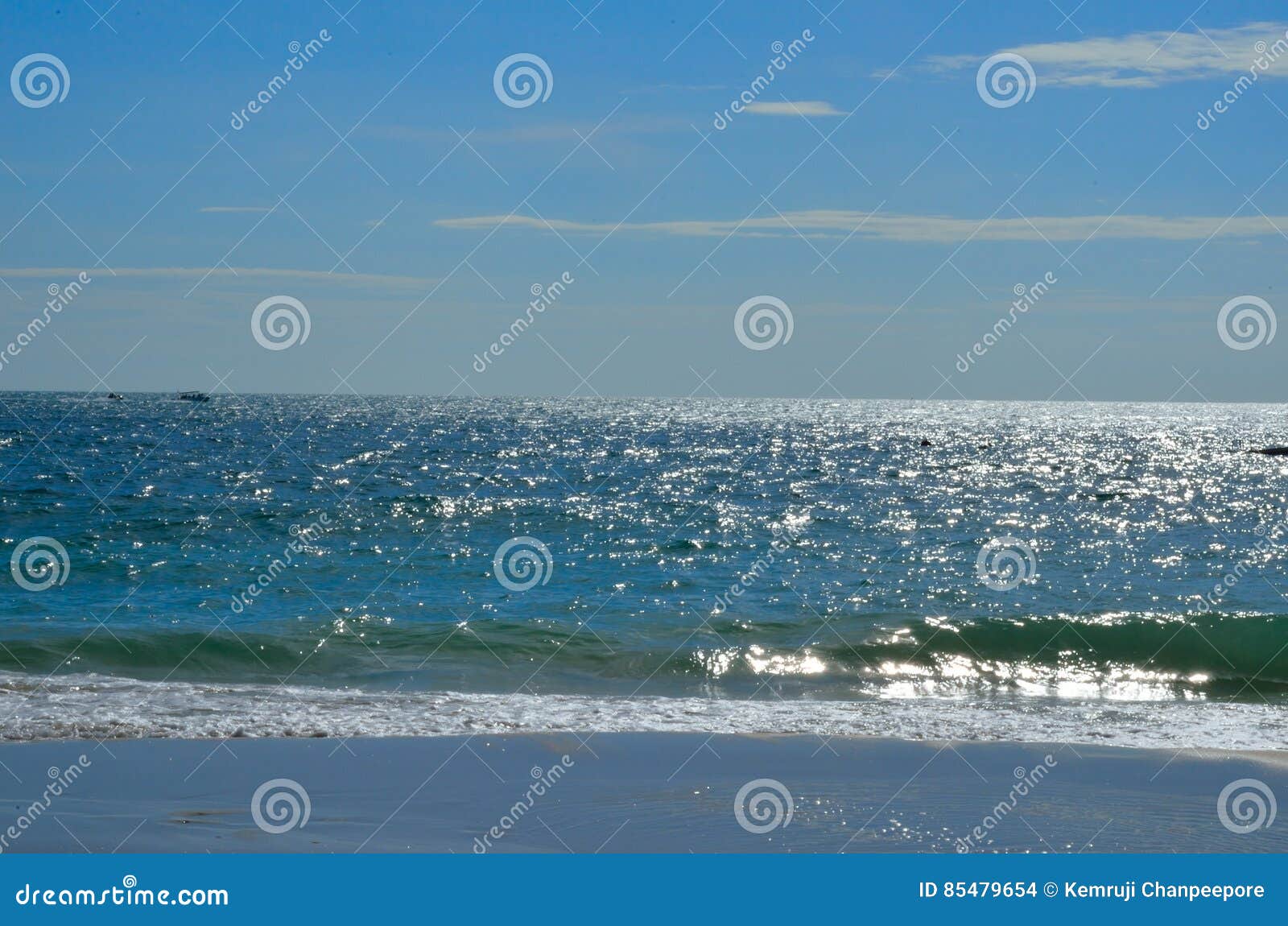 Blue sea with blue sky stock photo. Image of wallpaper - 85479654