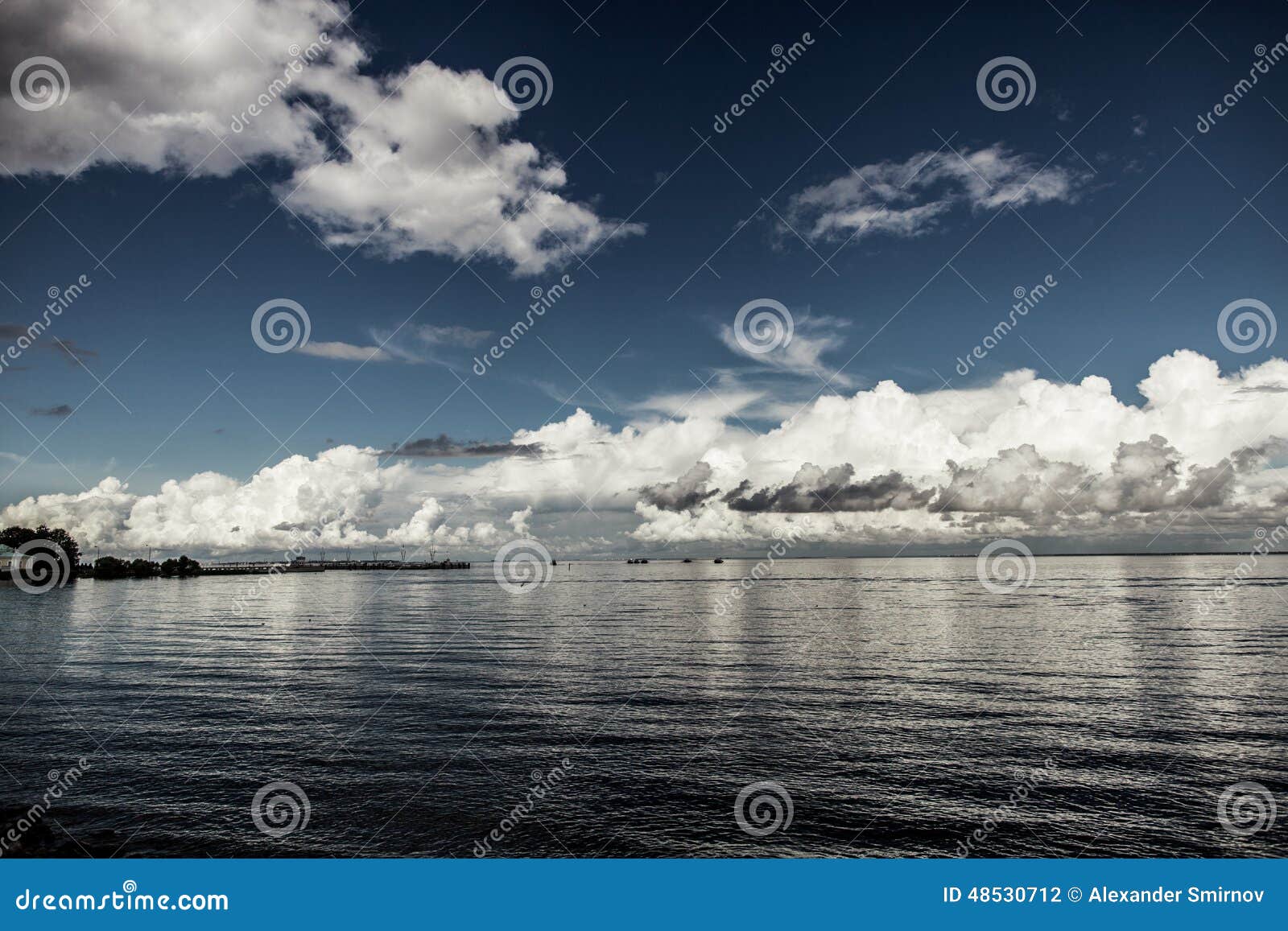 Blue sea and clouds stock photo. Image of cloudscape - 48530712