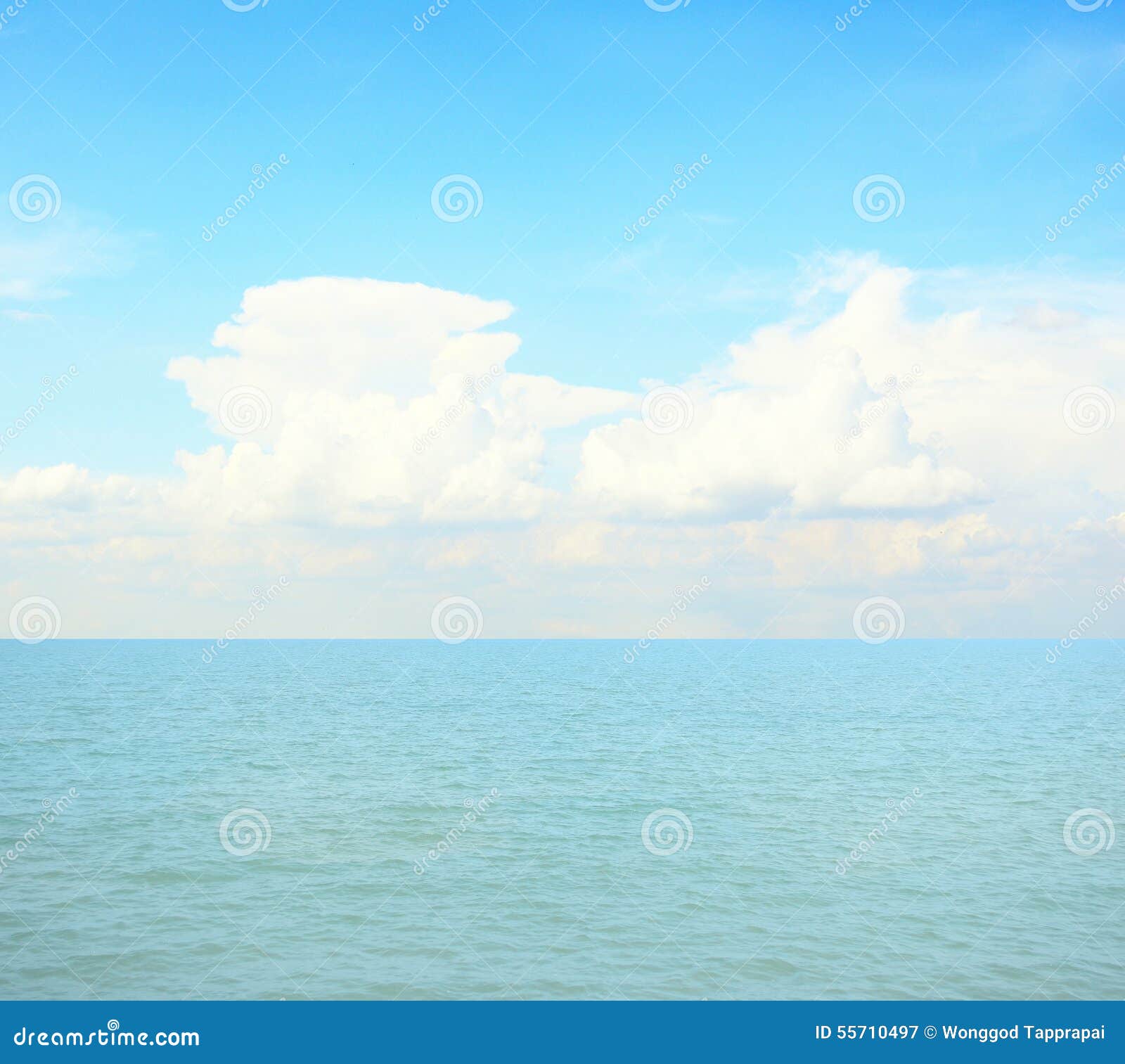 Blue sea and clouds on sky stock image. Image of color - 55710497