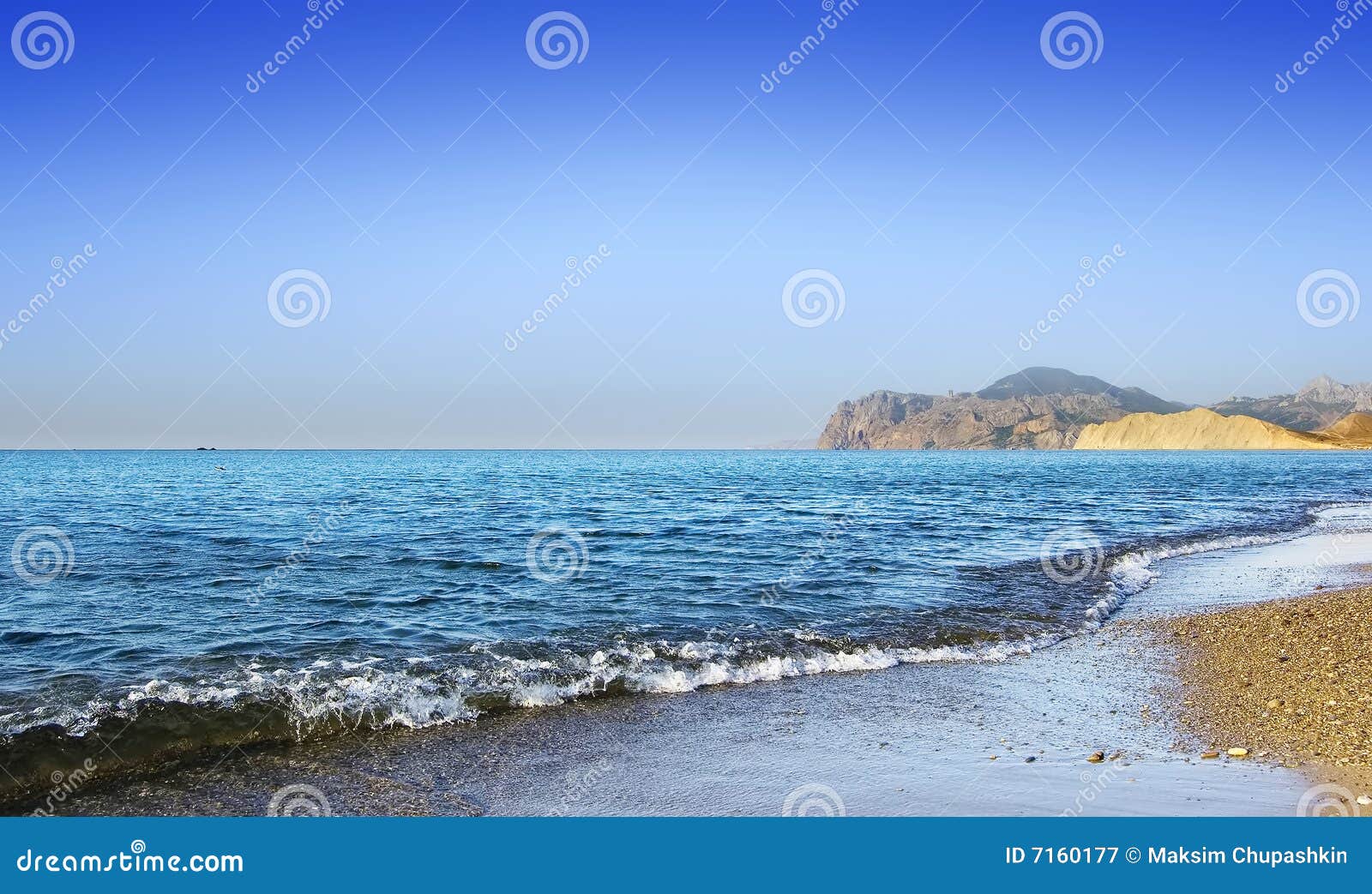 Blue sea coastline stock image. Image of sand, cloud, skyline - 7160177