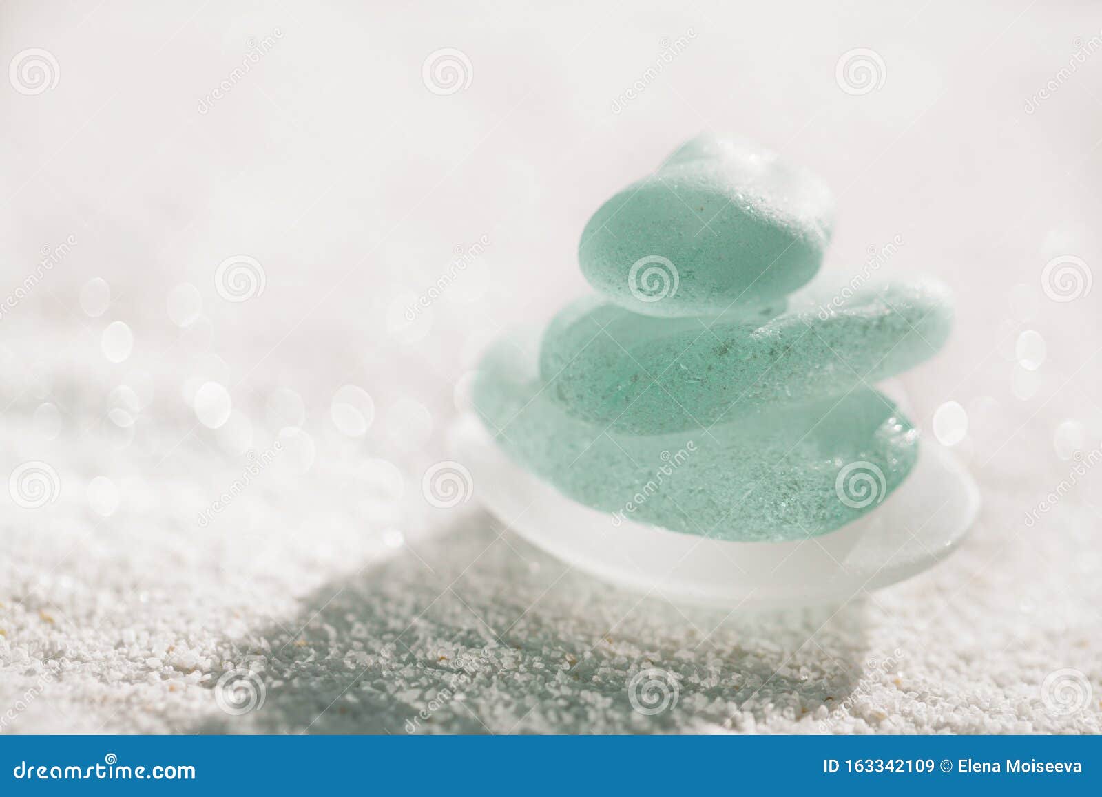 Blue Sea Glass with White Sand Beach Stock Image - Image of nature ...