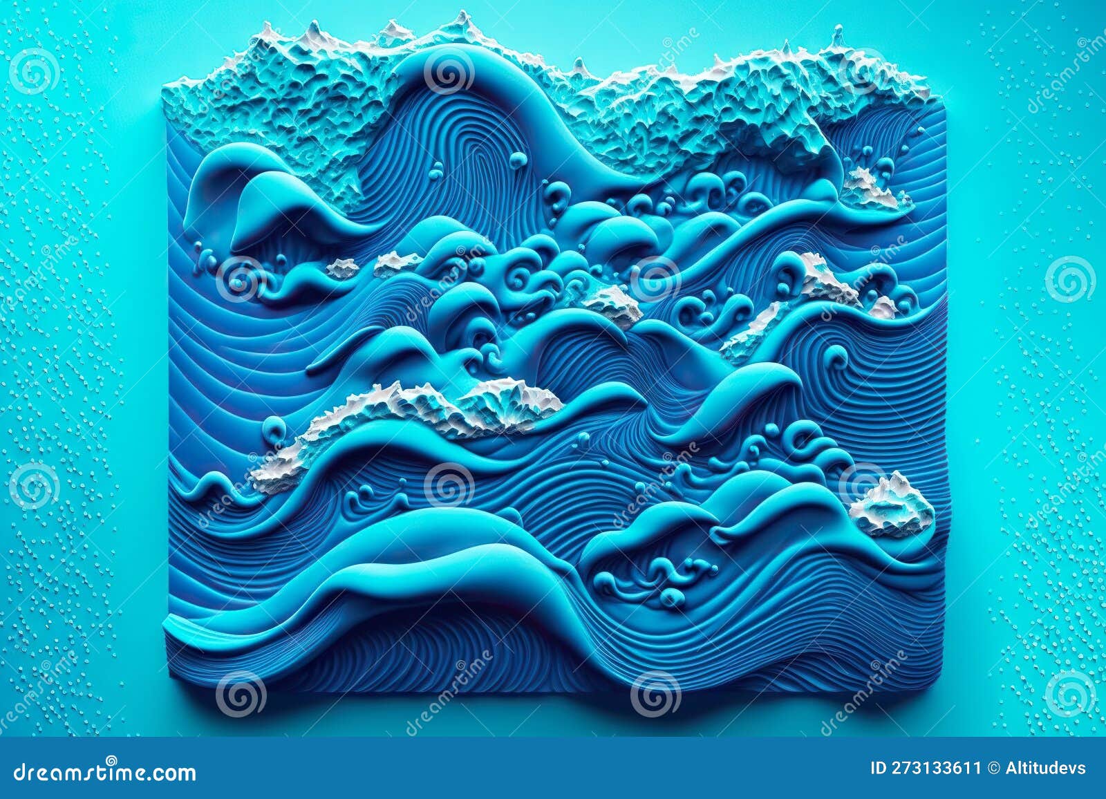 Blue Sea Ocean Wave Pattern of Plasticine Texture Stock Illustration ...