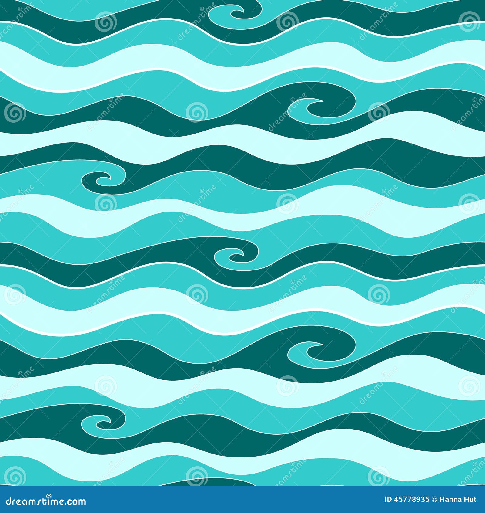 Blue sea pattern. stock vector. Illustration of stream - 45778935