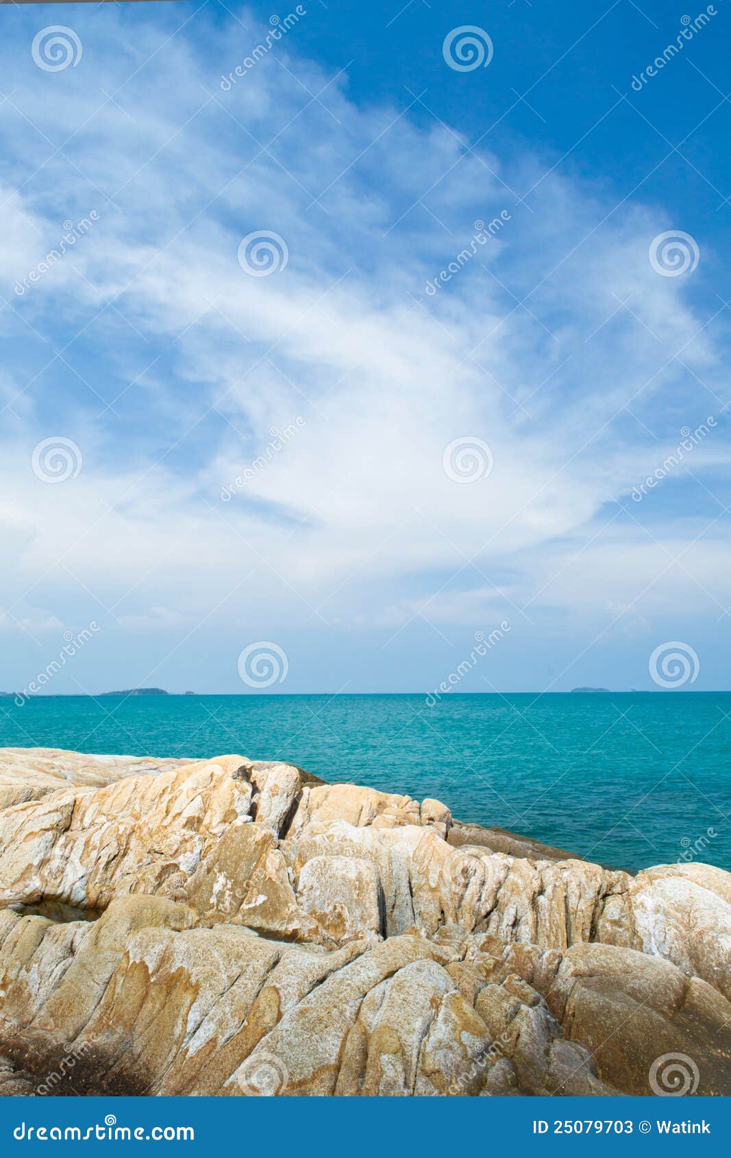 Blue sea and rocks stock image. Image of wonderful, seascape - 25079703