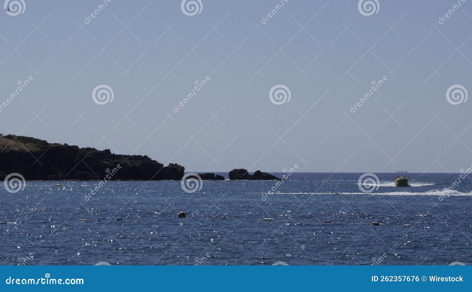 Blue Sea and a Sailing Boat in the Morning Stock Photo - Image of blue ...