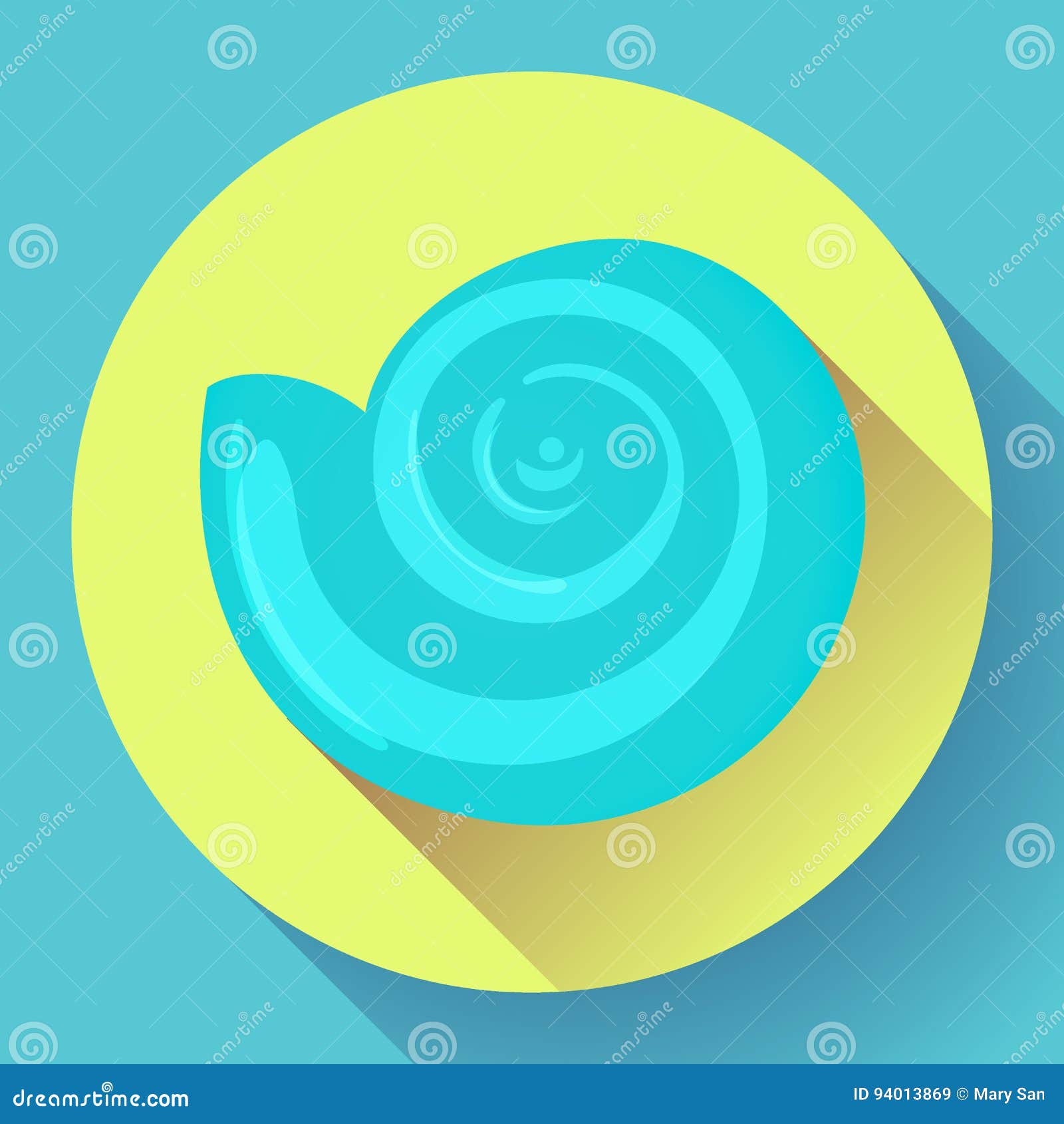 Blue Sea Shell Flat Vector Logo Seafood Flat Icon. Stock Vector ...