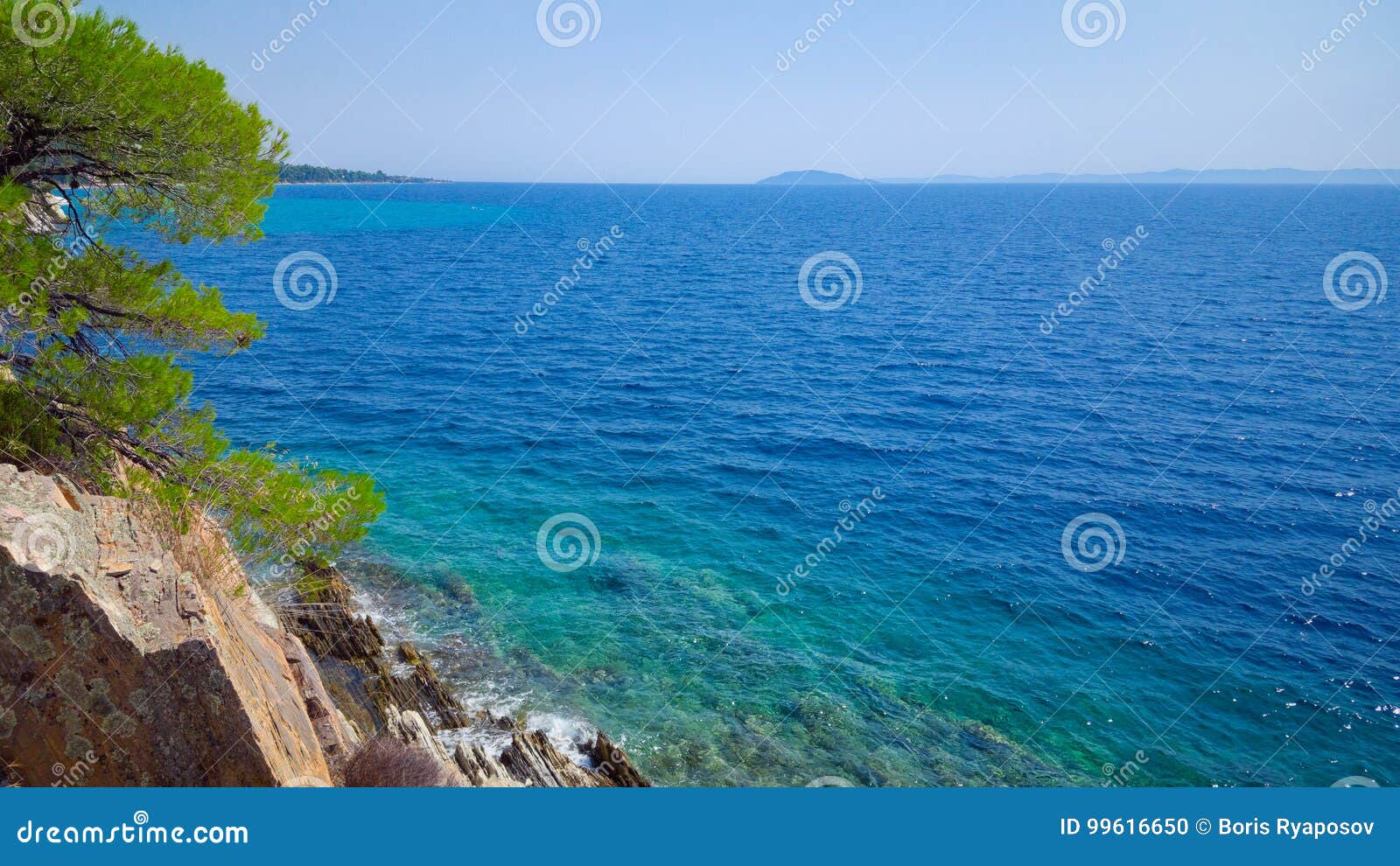 Blue sea shore stock photo. Image of beach, seashore - 99616650