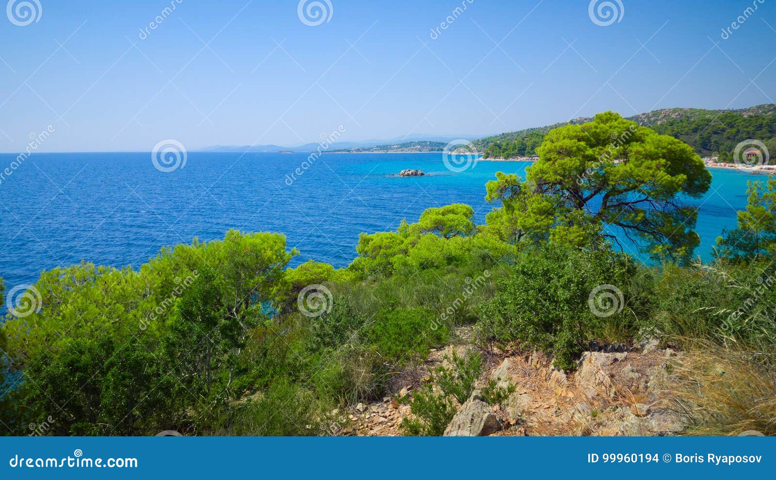 Blue sea shore stock photo. Image of resort, seashore - 99960194