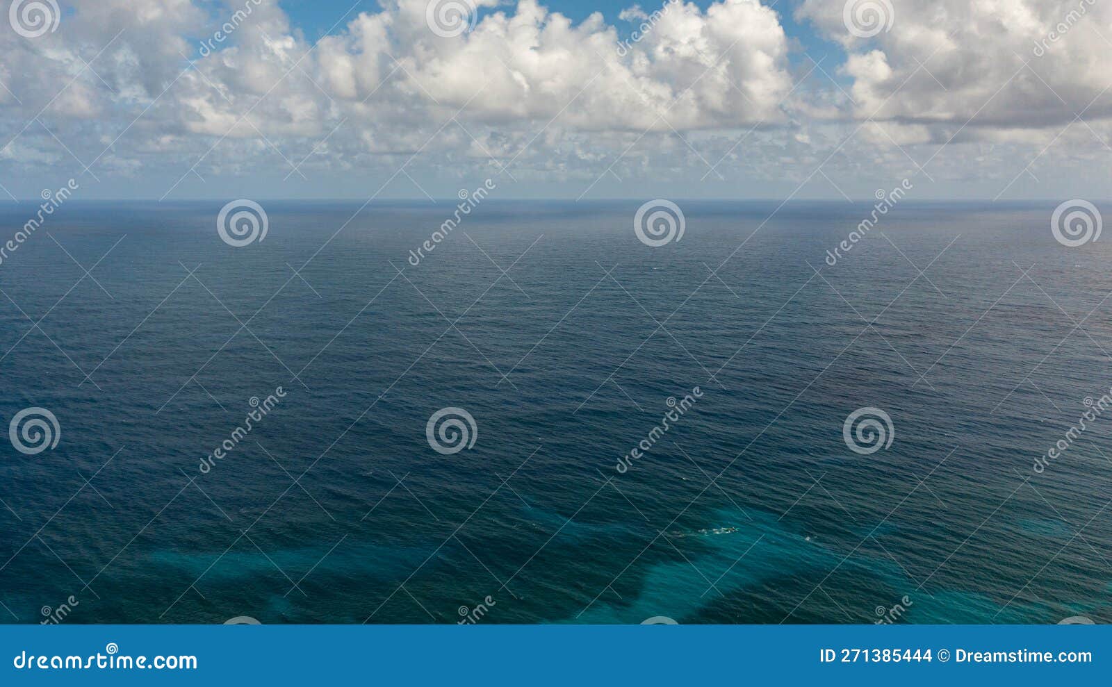 Blue Sea and Sky with Clouds. Stock Photo - Image of clouds, water ...
