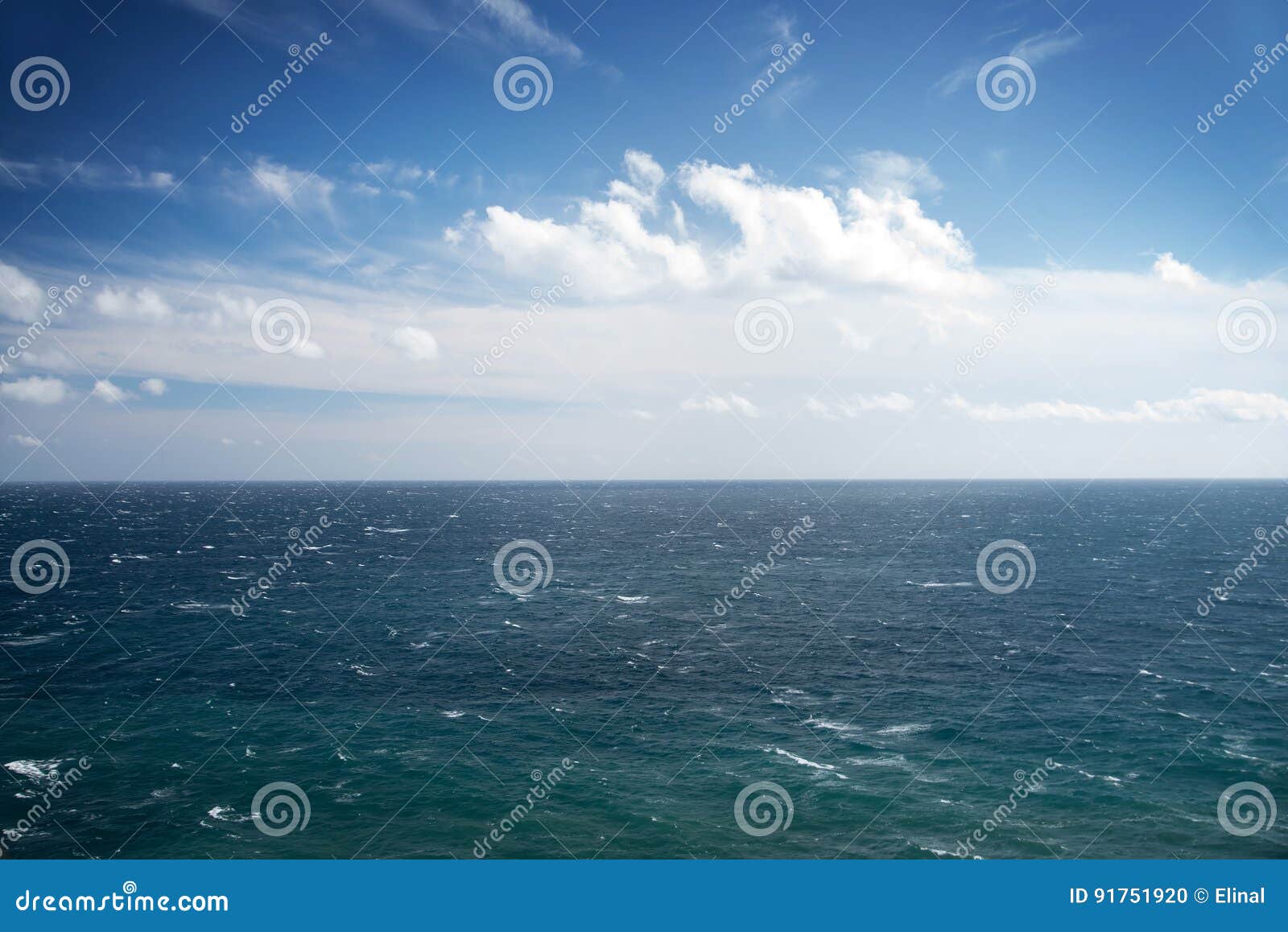 Blue Sea and Sky, Horizon Line. Seascape Stock Photo - Image of sunny ...