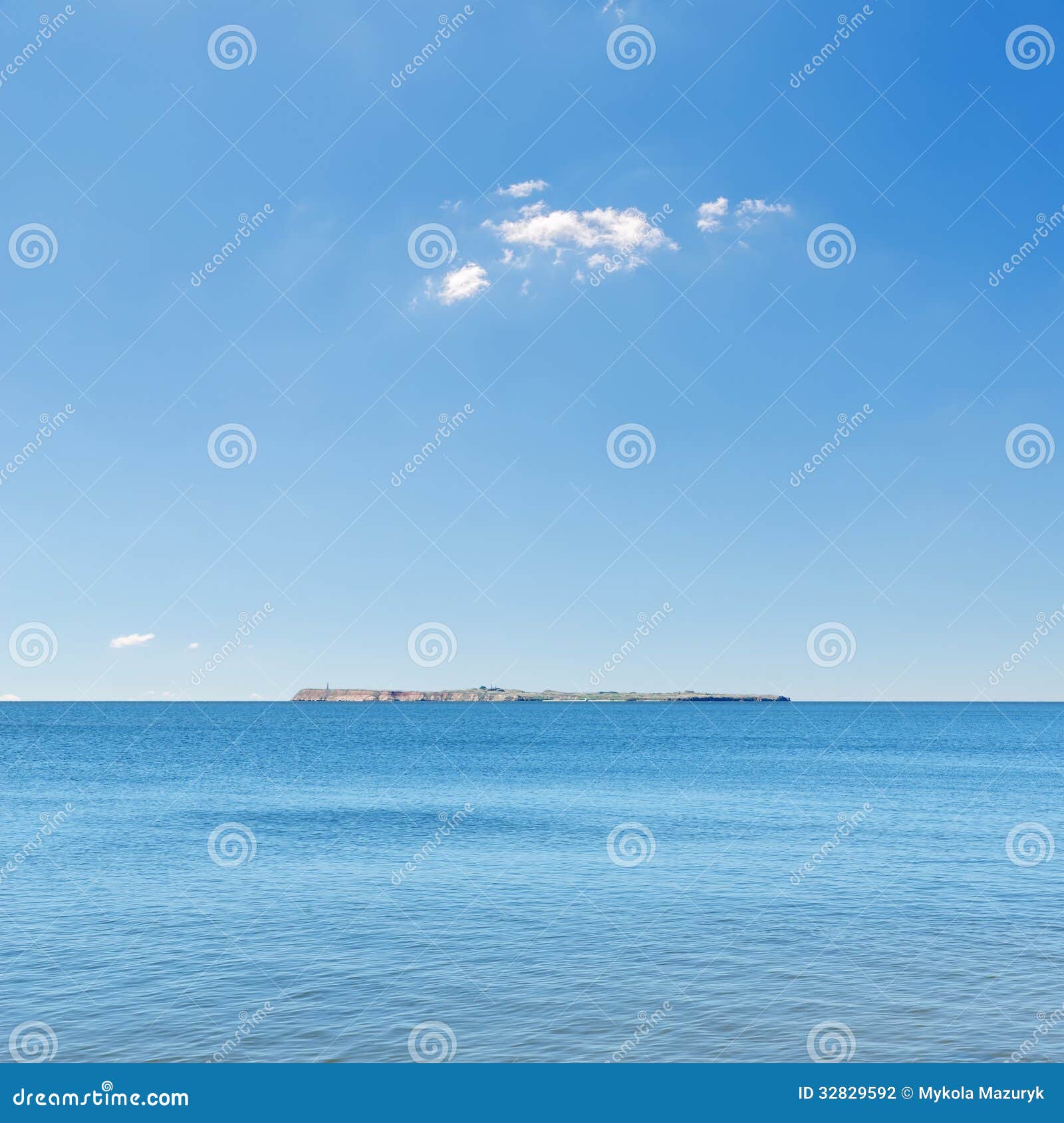 Blue sea and sky stock photo. Image of color, light, island - 32829592
