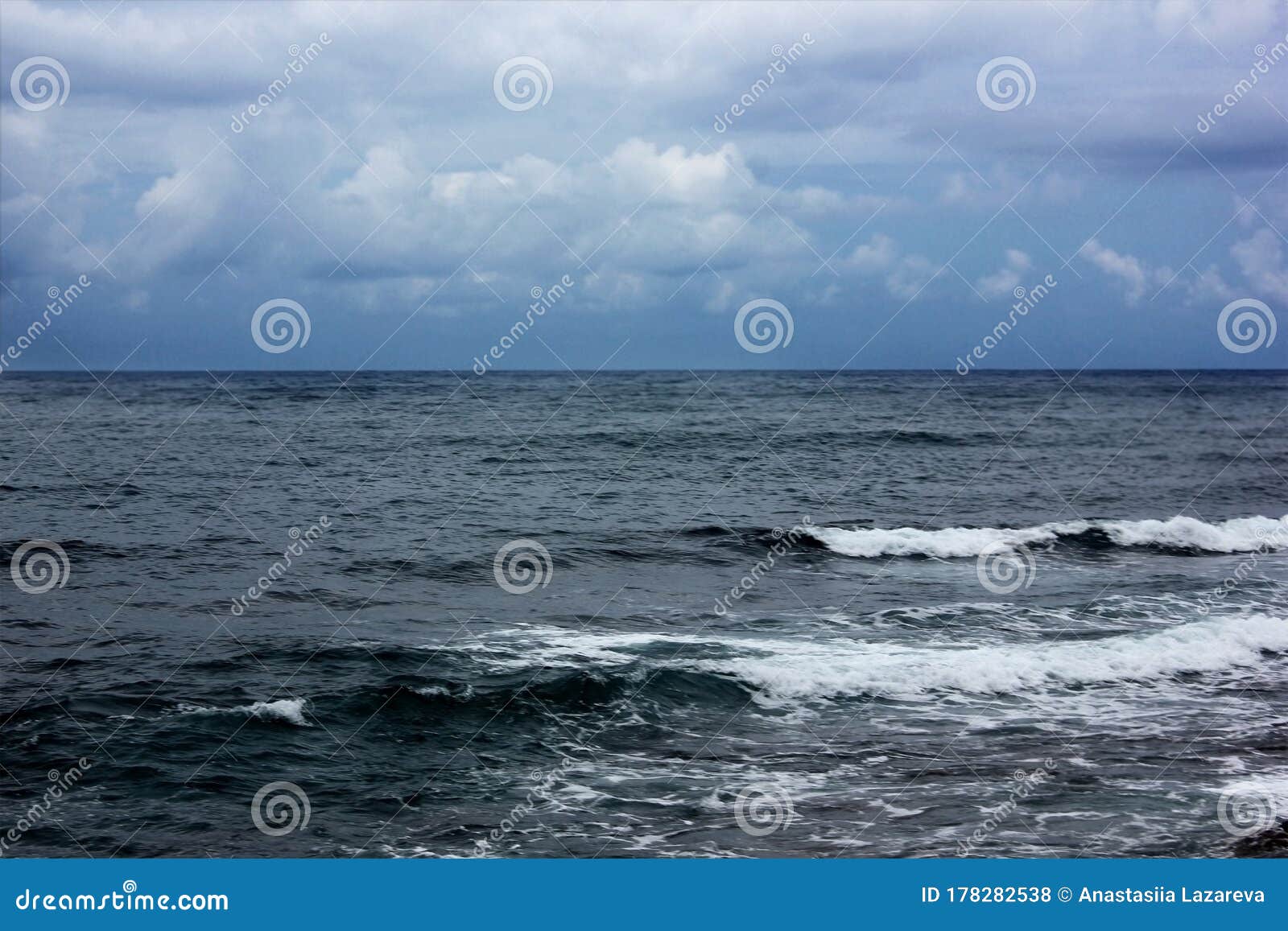Blue Sea. Blue Sky. There are Clouds in the Sky. Landscape. Sea is Not ...