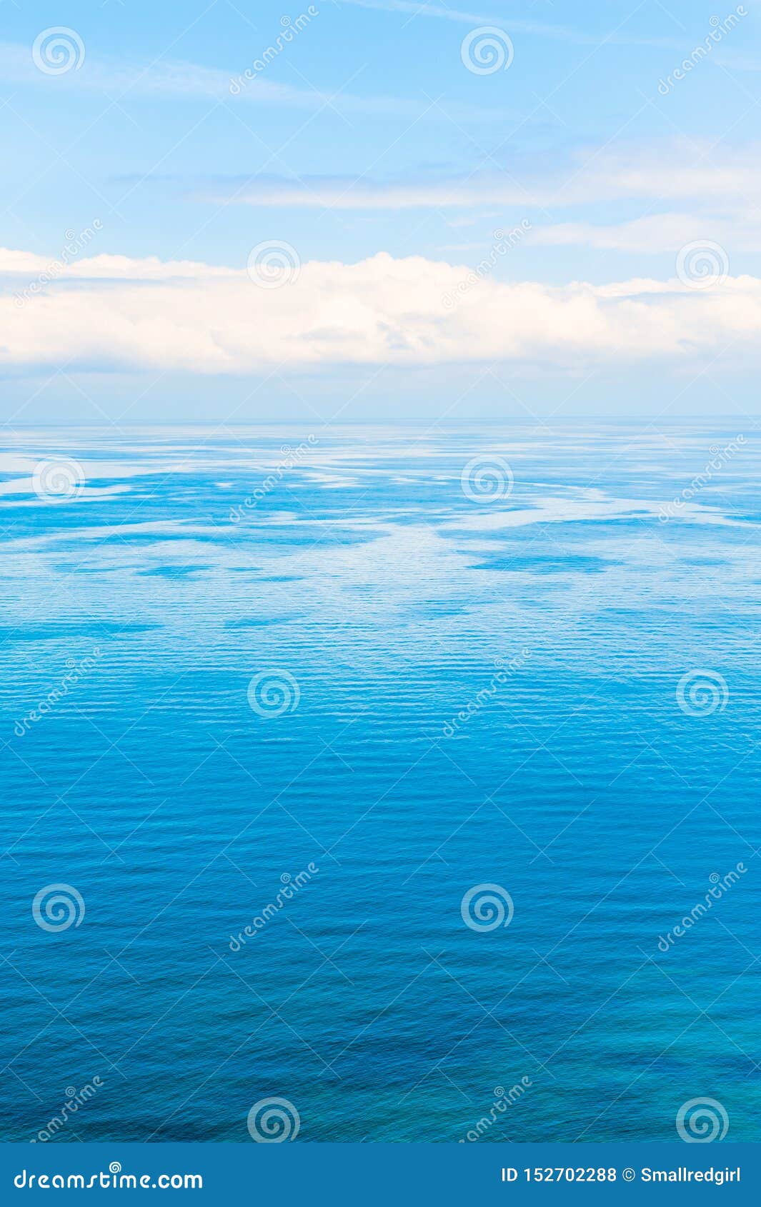 Blue Sea and Sky with White Clouds Stock Photo - Image of beach ...