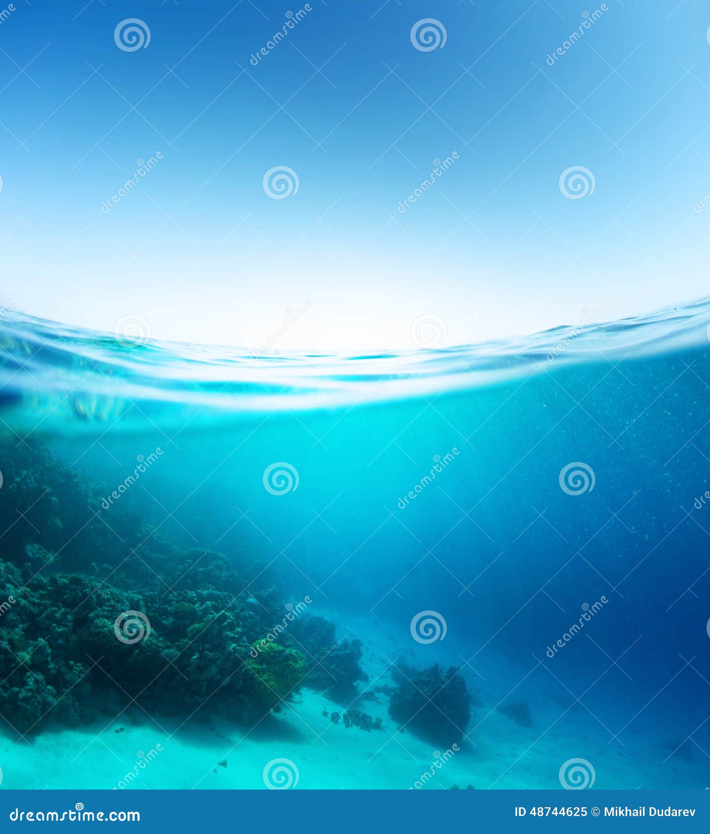 Blue sea stock image. Image of saltwater, clear, infinite - 48744625