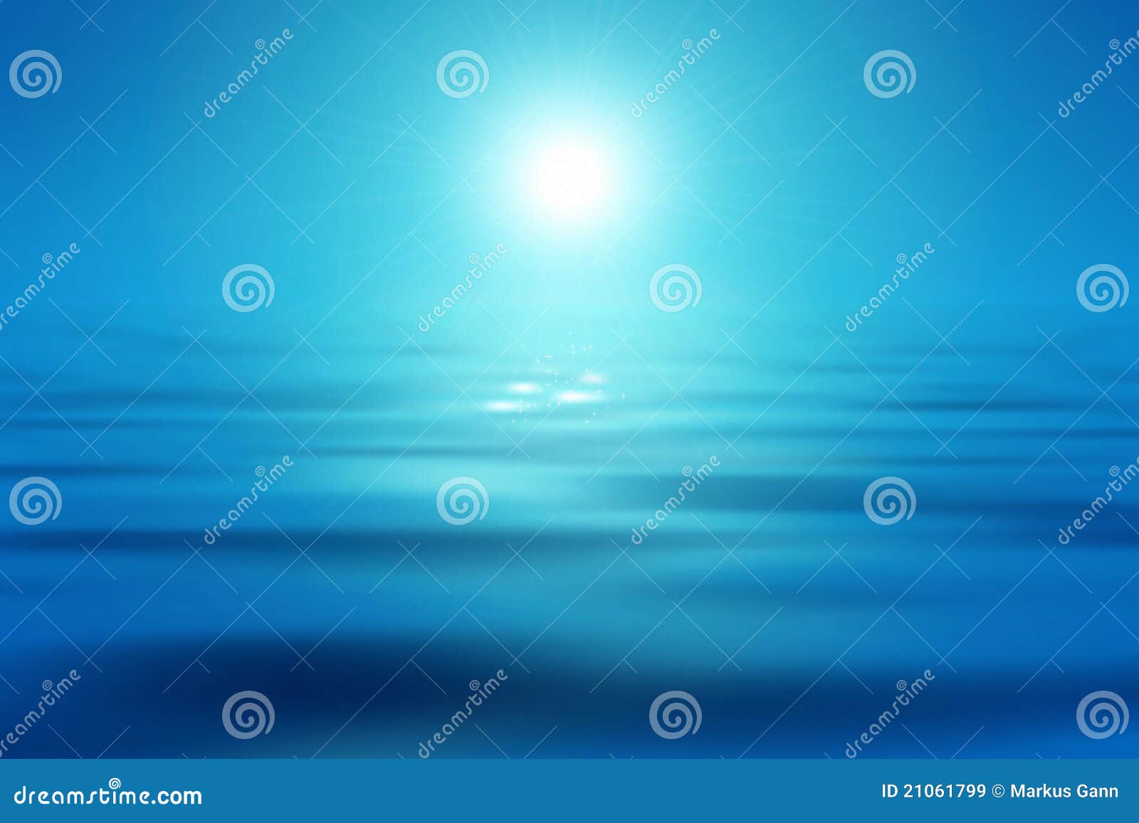 Blue sea and sun stock illustration. Illustration of surface - 21061799