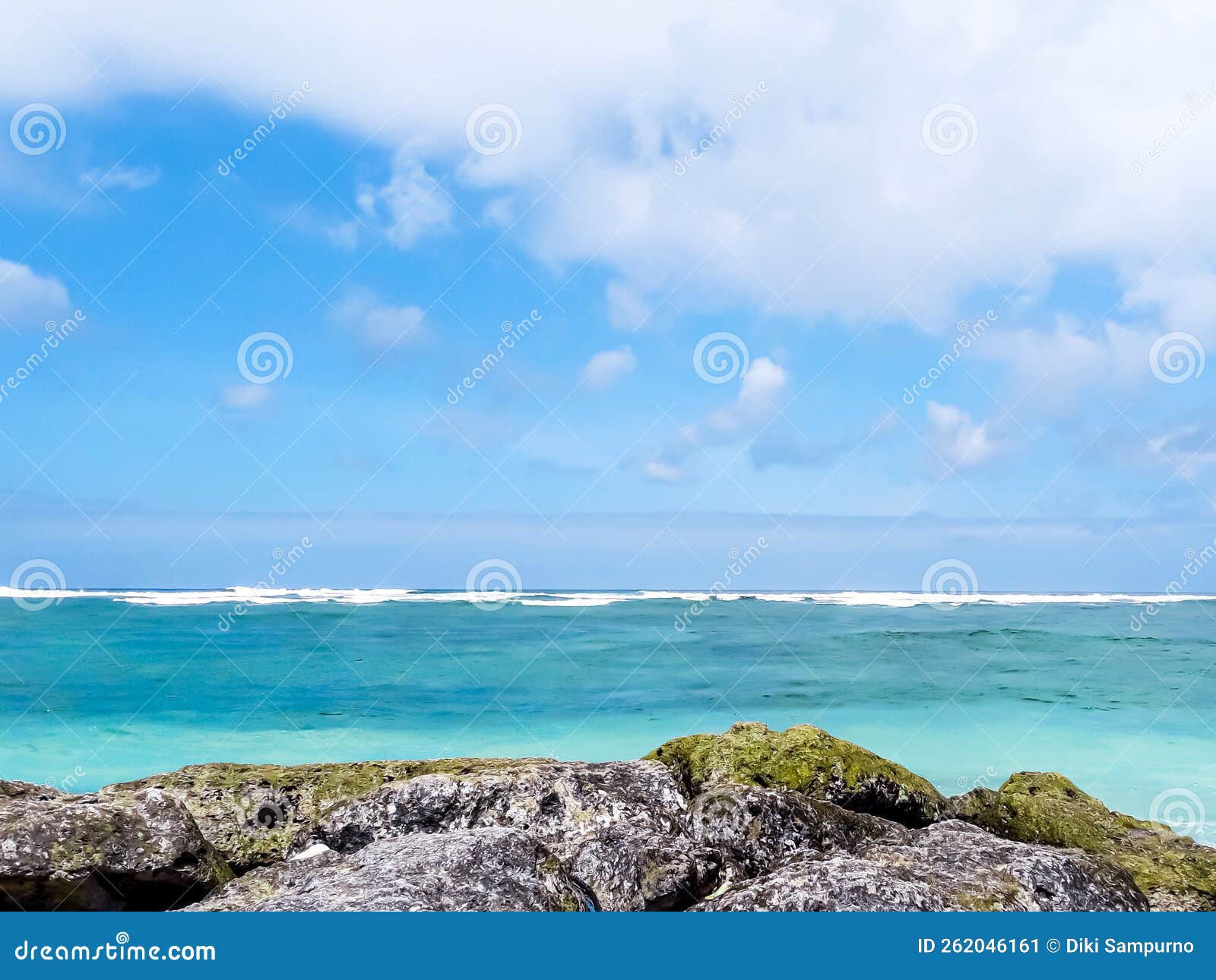 Blue sea under clear sky stock image. Image of island - 262046161