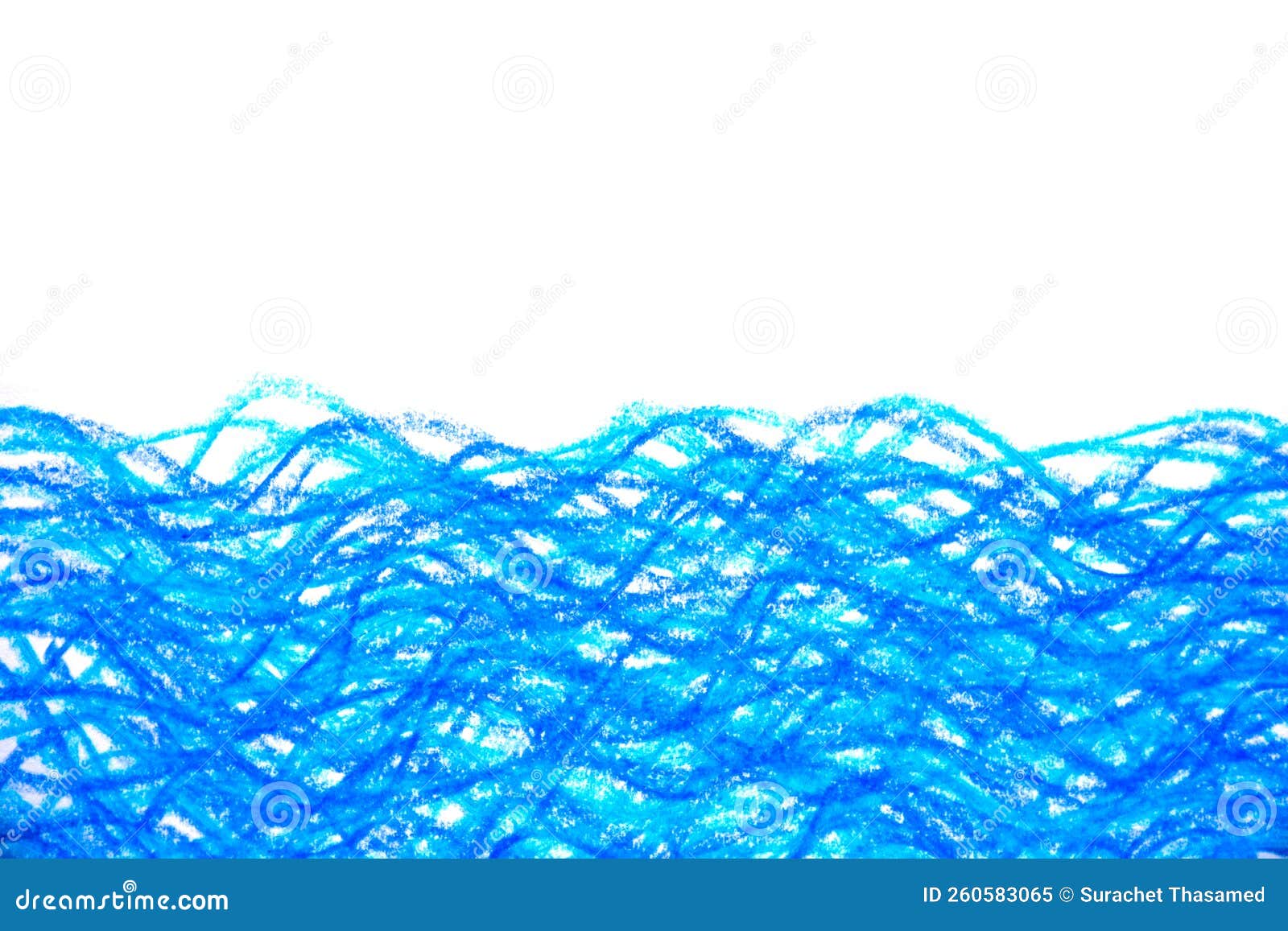 Blue Sea Wave Crayon Texture Background Stock Image - Image of ...