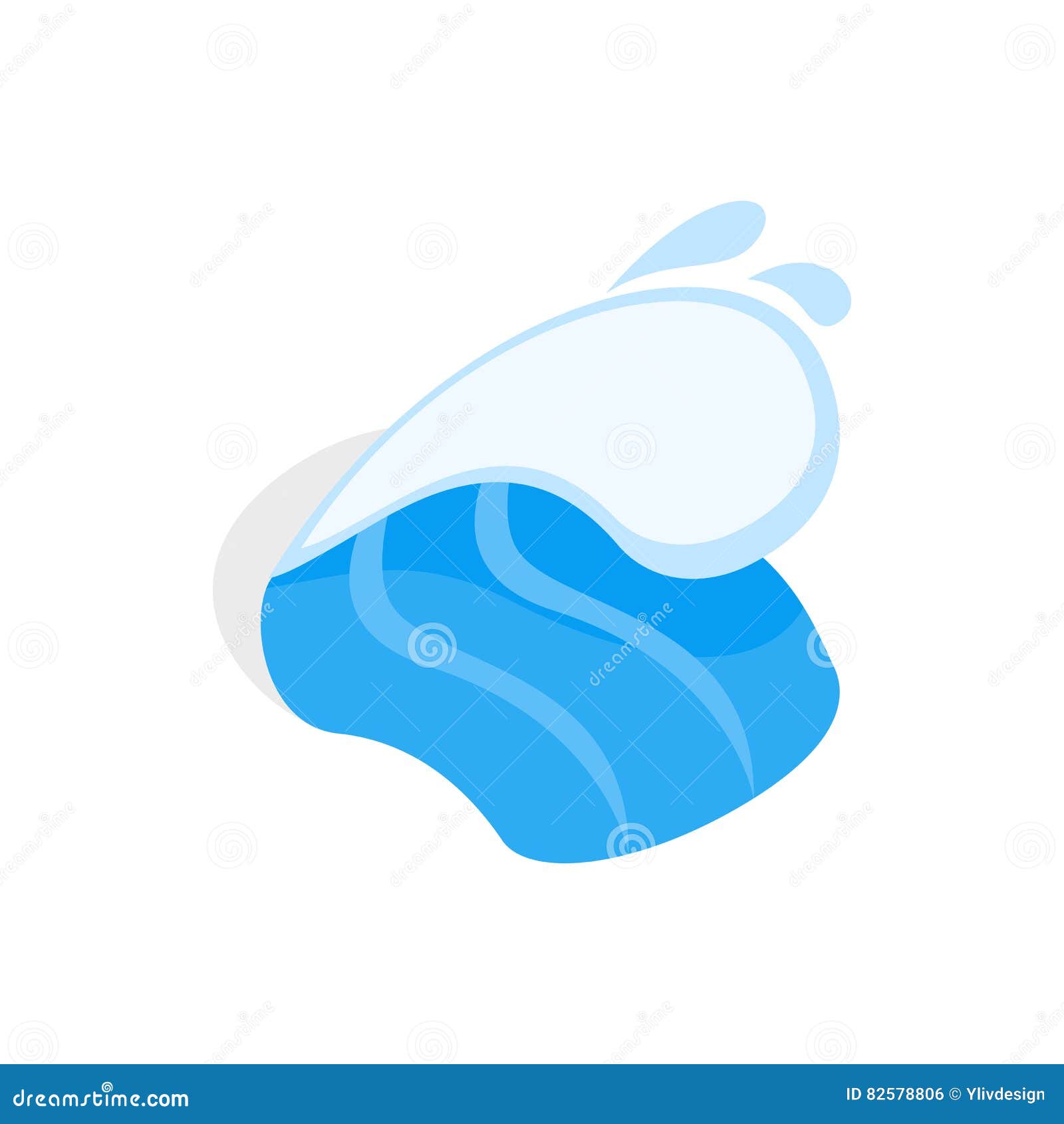 Blue Sea Wave Icon, Isometric 3d Style Stock Vector - Illustration of ...