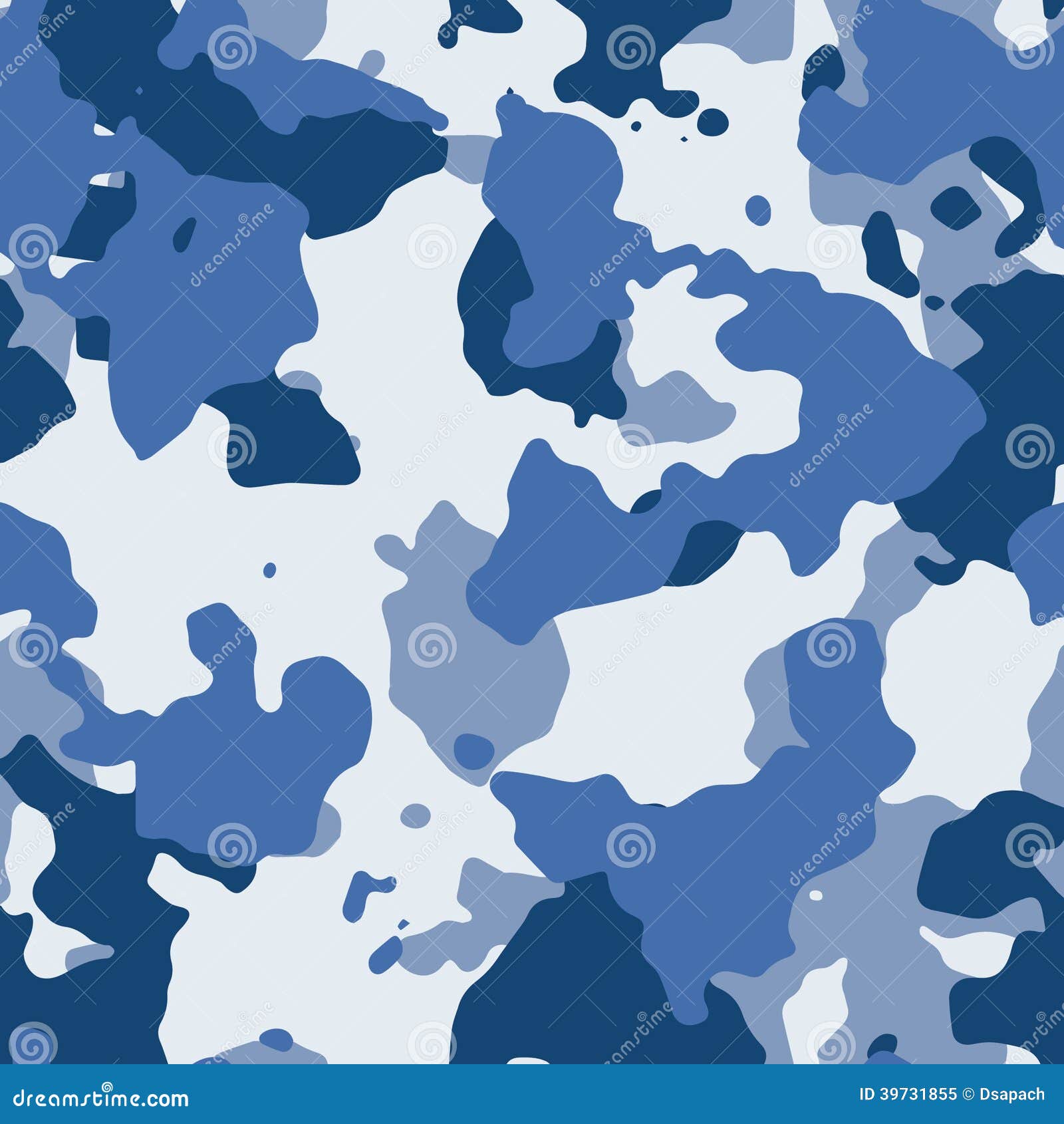 Blue seamless camo stock vector. Illustration of pattern - 39731855