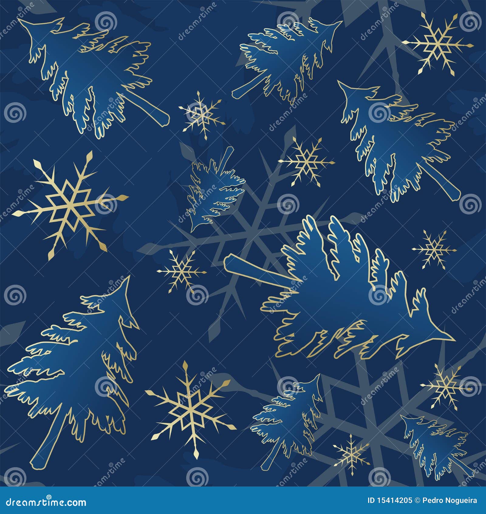 Blue Seamless Christmas Pattern Stock Vector - Illustration of seasonal ...