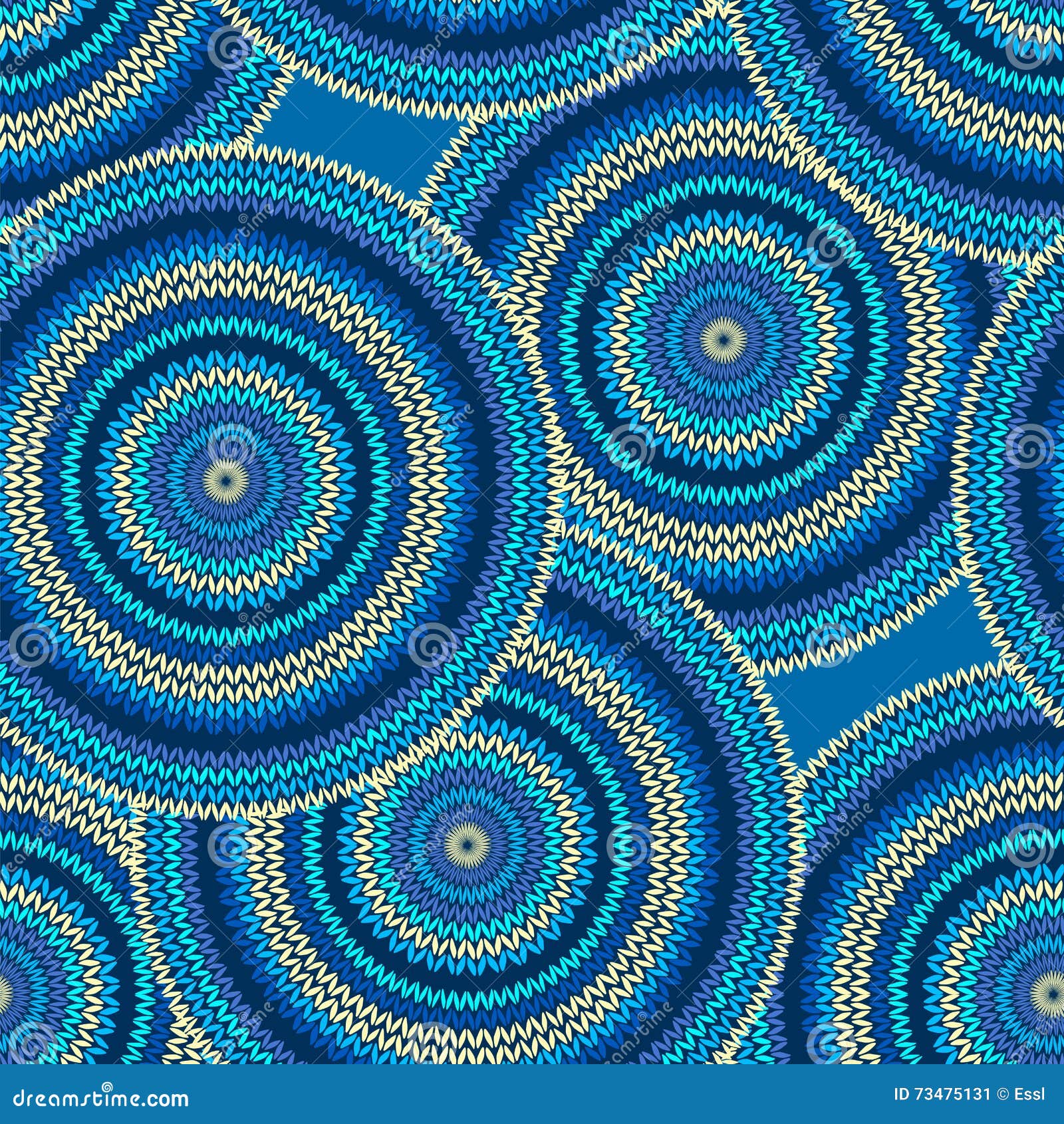 Blue Seamless Ethnic Geometric Knitted Pattern. Style Circle Background ...