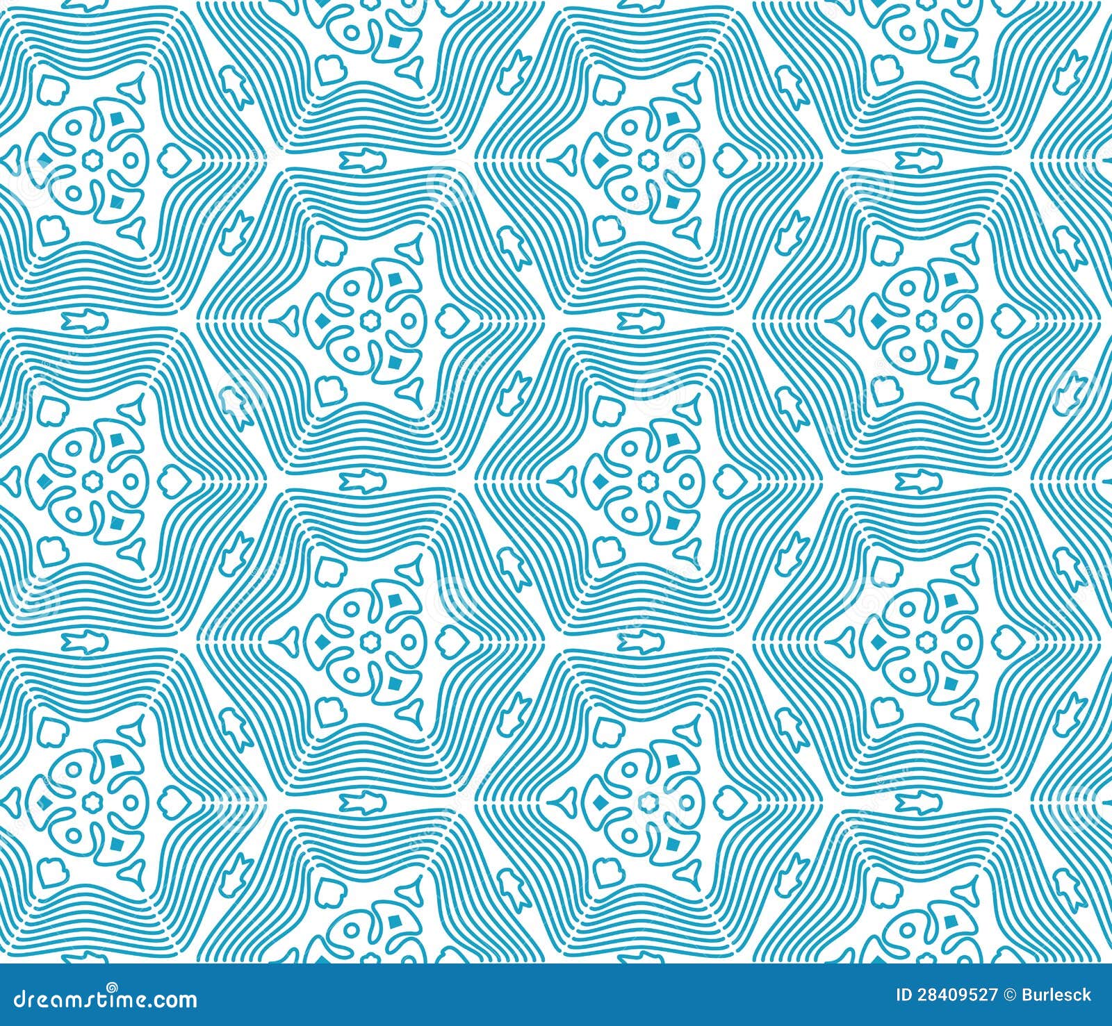 Blue Seamless Monochrome Pattern Stock Vector - Illustration of wave ...