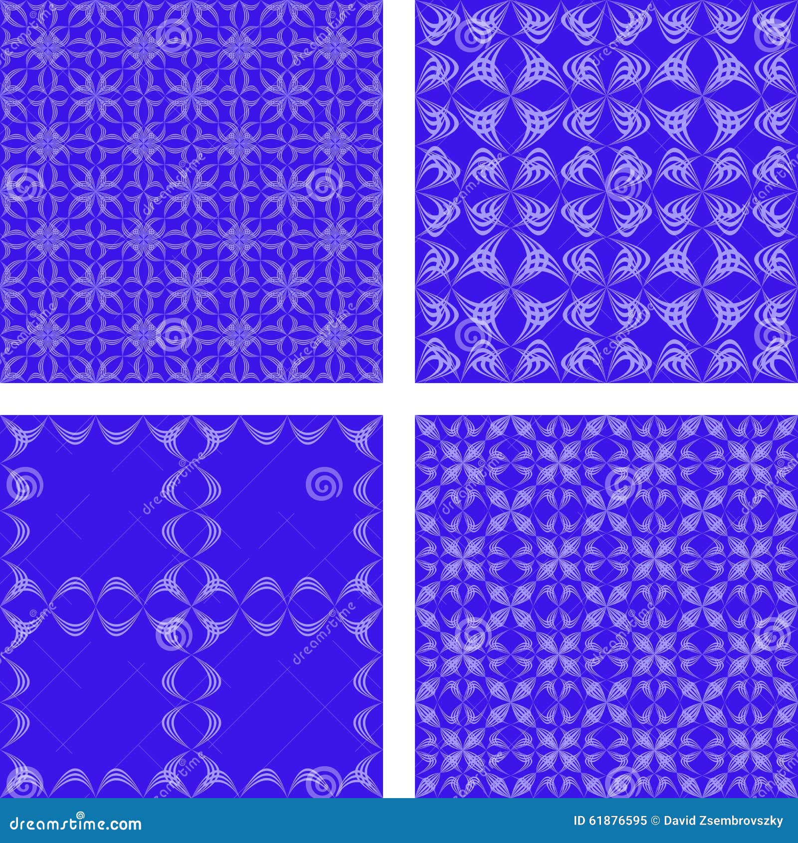 Blue Seamless Pattern Background Set Stock Vector - Illustration of ...