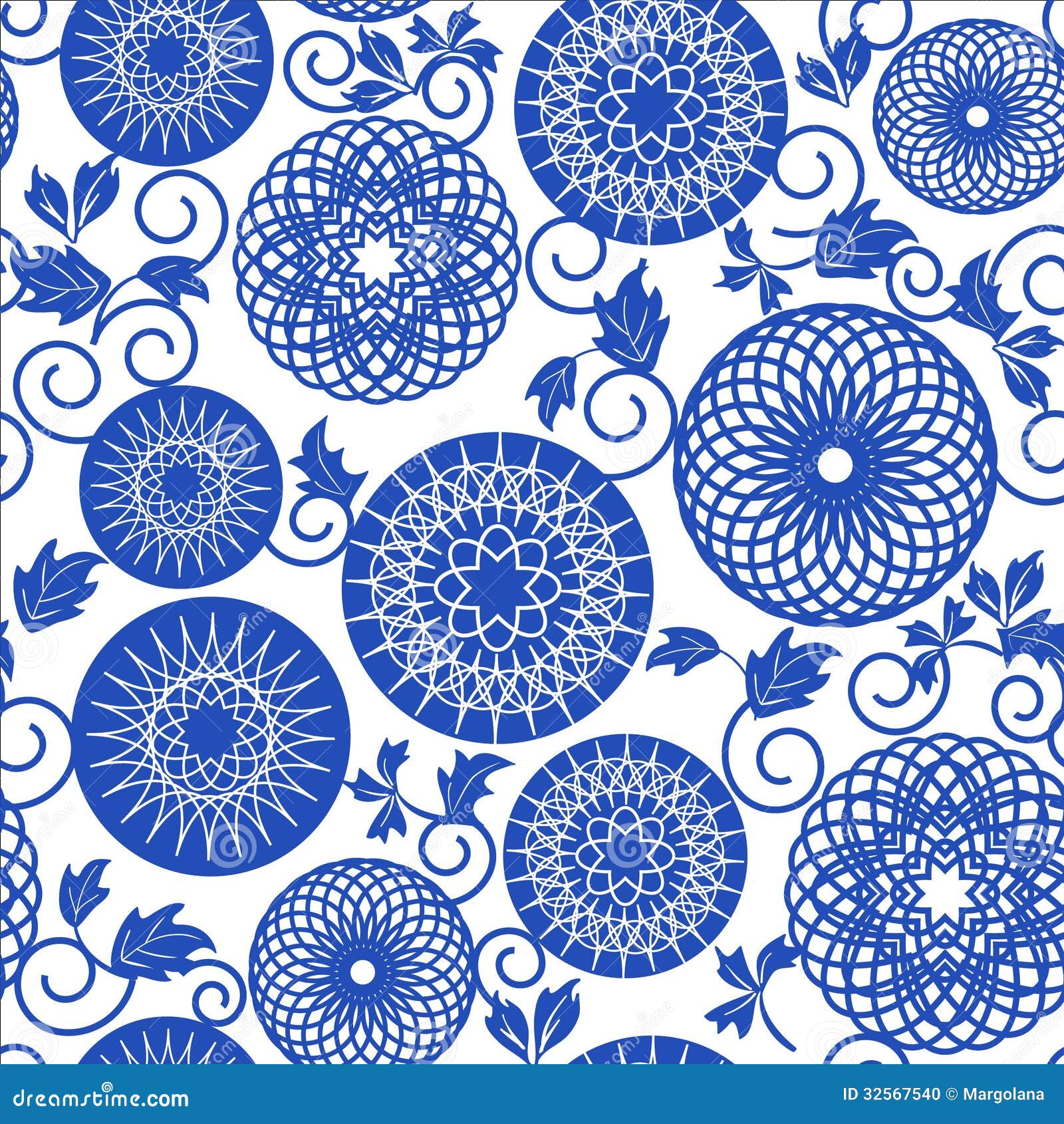 Blue seamless pattern stock vector. Illustration of curve - 32567540