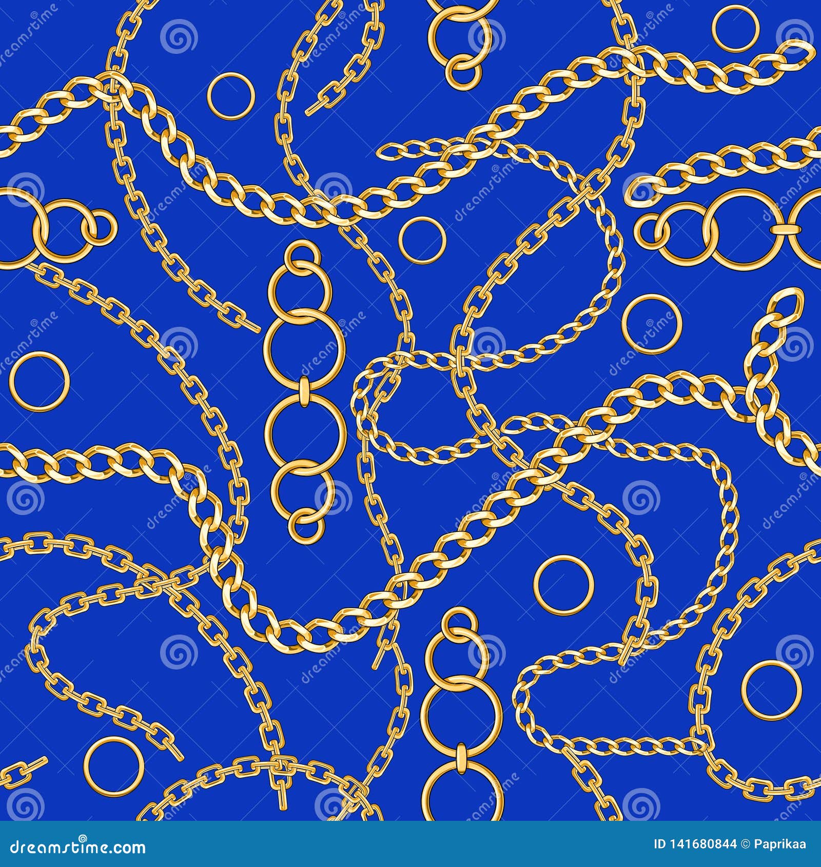 Blue Seamless Pattern Chain Stock Vector - Illustration of collection ...