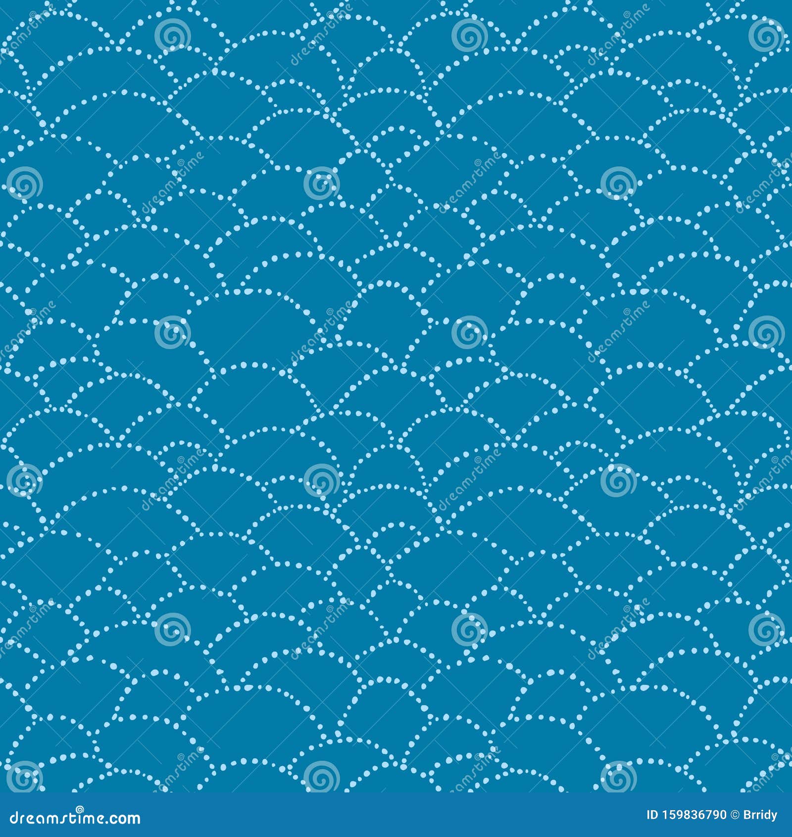 Blue Seamless Pattern with Dotted Waves. Abstract Vector Illustration ...