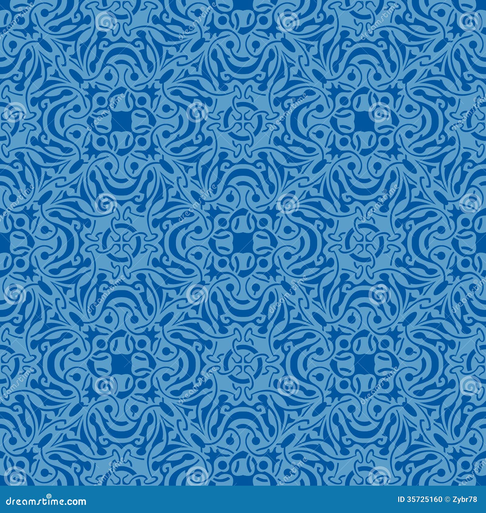 Blue seamless pattern stock vector. Illustration of repetition - 35725160